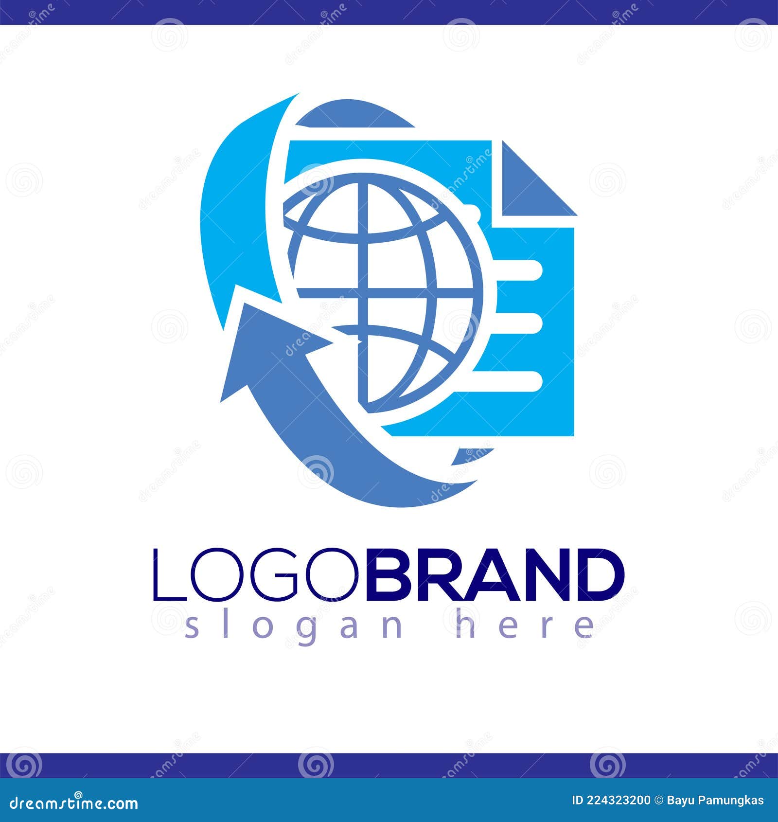 Globe Page Logo Vector Icon, Globe Page Vector Template Stock Vector ...