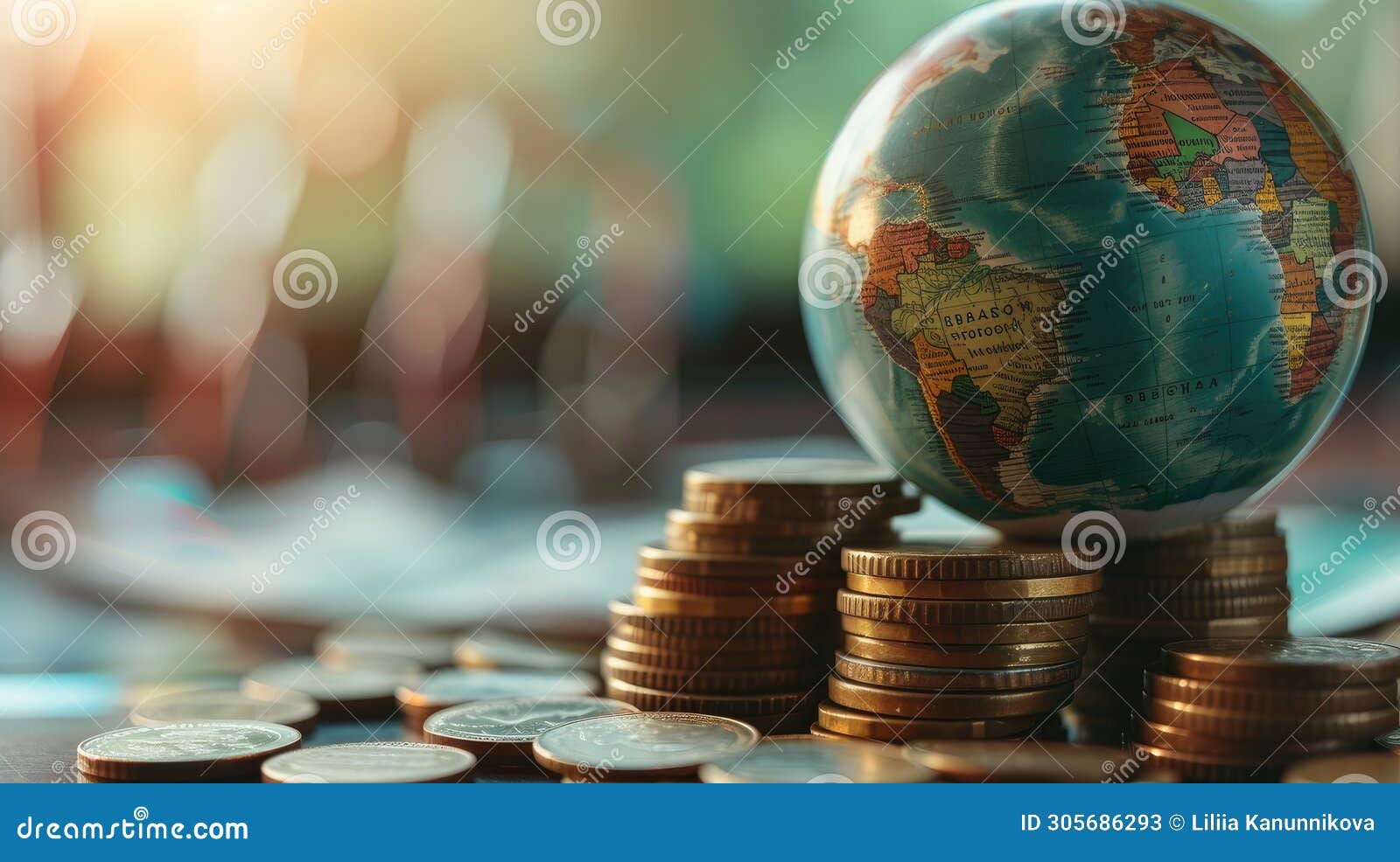 A Globe Paired with a Stack of Coins, Illustrating the Concept that ...