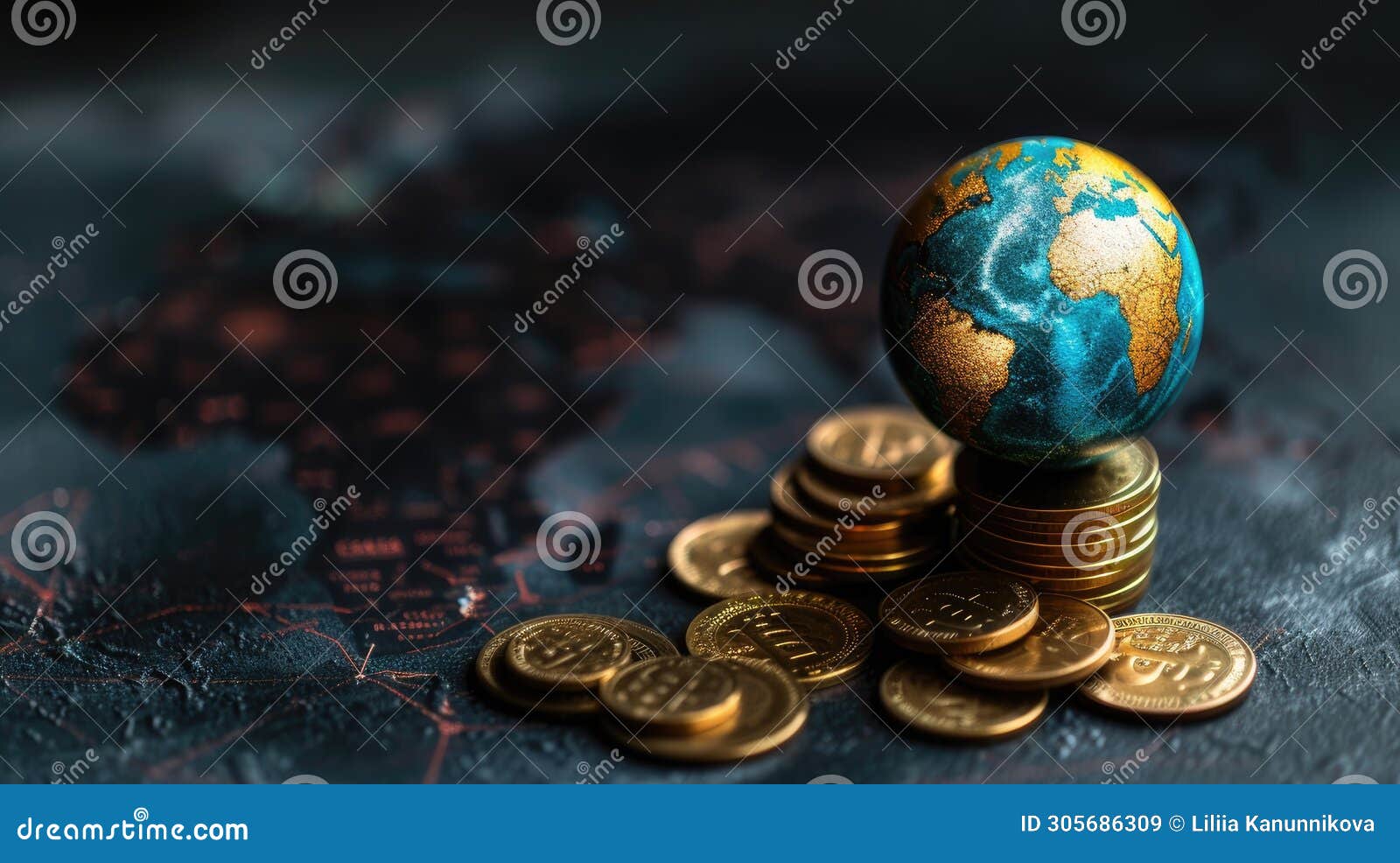 A Globe Paired with a Stack of Coins, Illustrating the Concept that ...