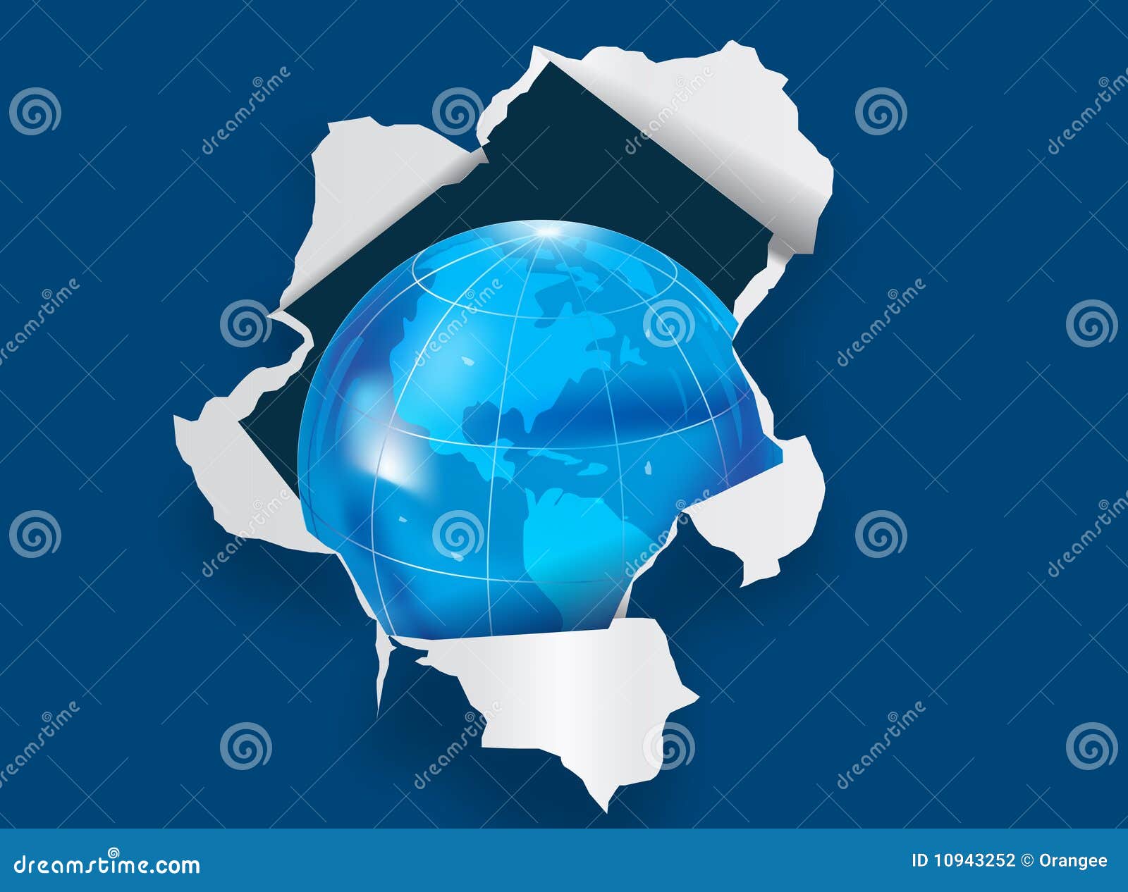 Planet Earth through Torn Paper Stock Vector - Illustration of material ...