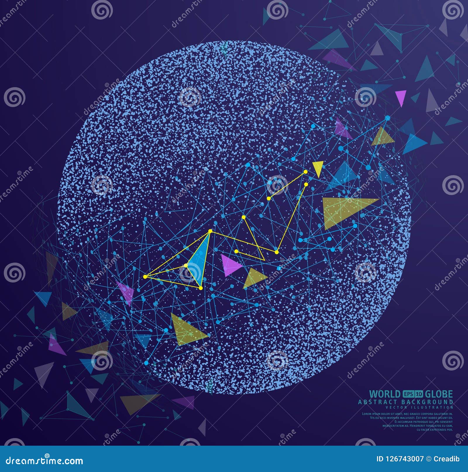 Particles Constructed the Planet Globe Stock Vector - Illustration of ...