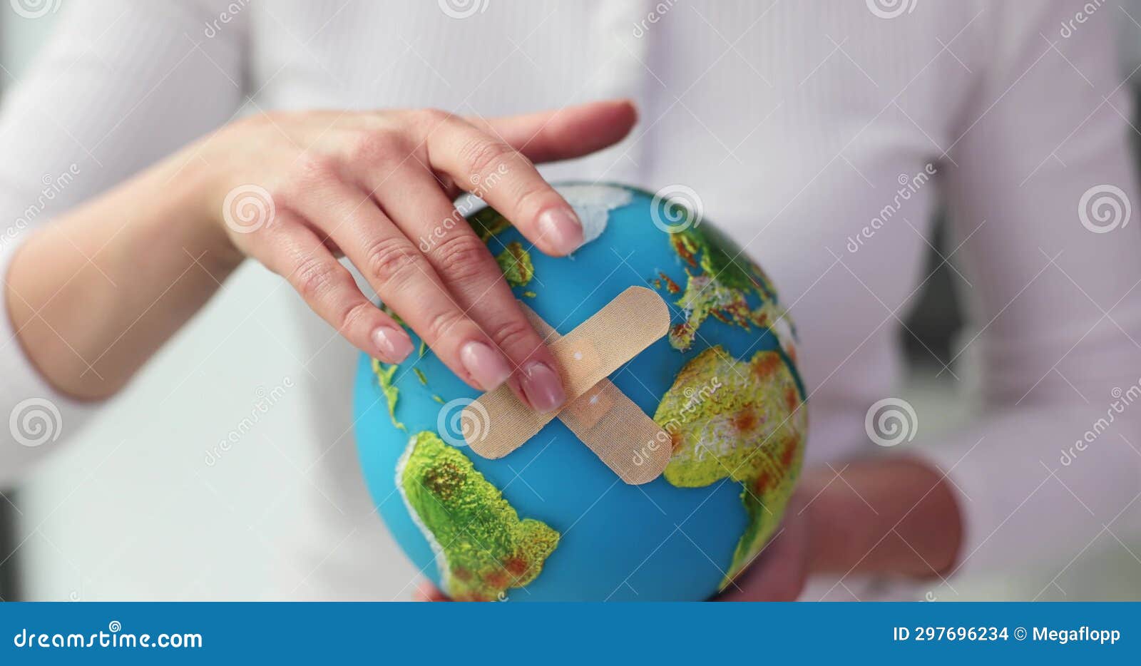 Globe and Patch and Environmental and Medical Problems of Planet Stock ...