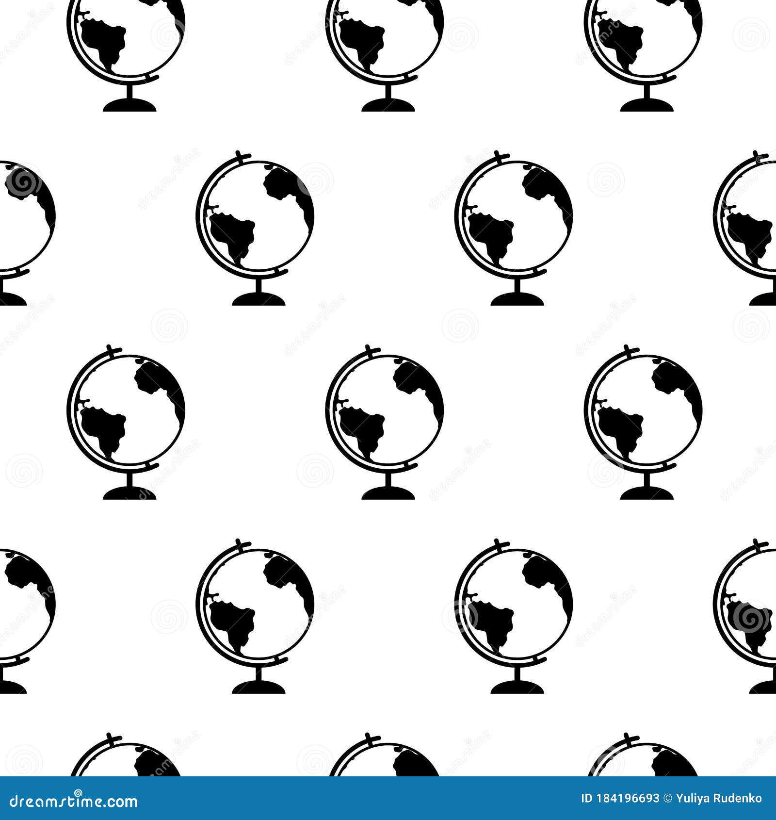 Globe Pattern Repeat Seamless in Black Color for Any Design Stock ...