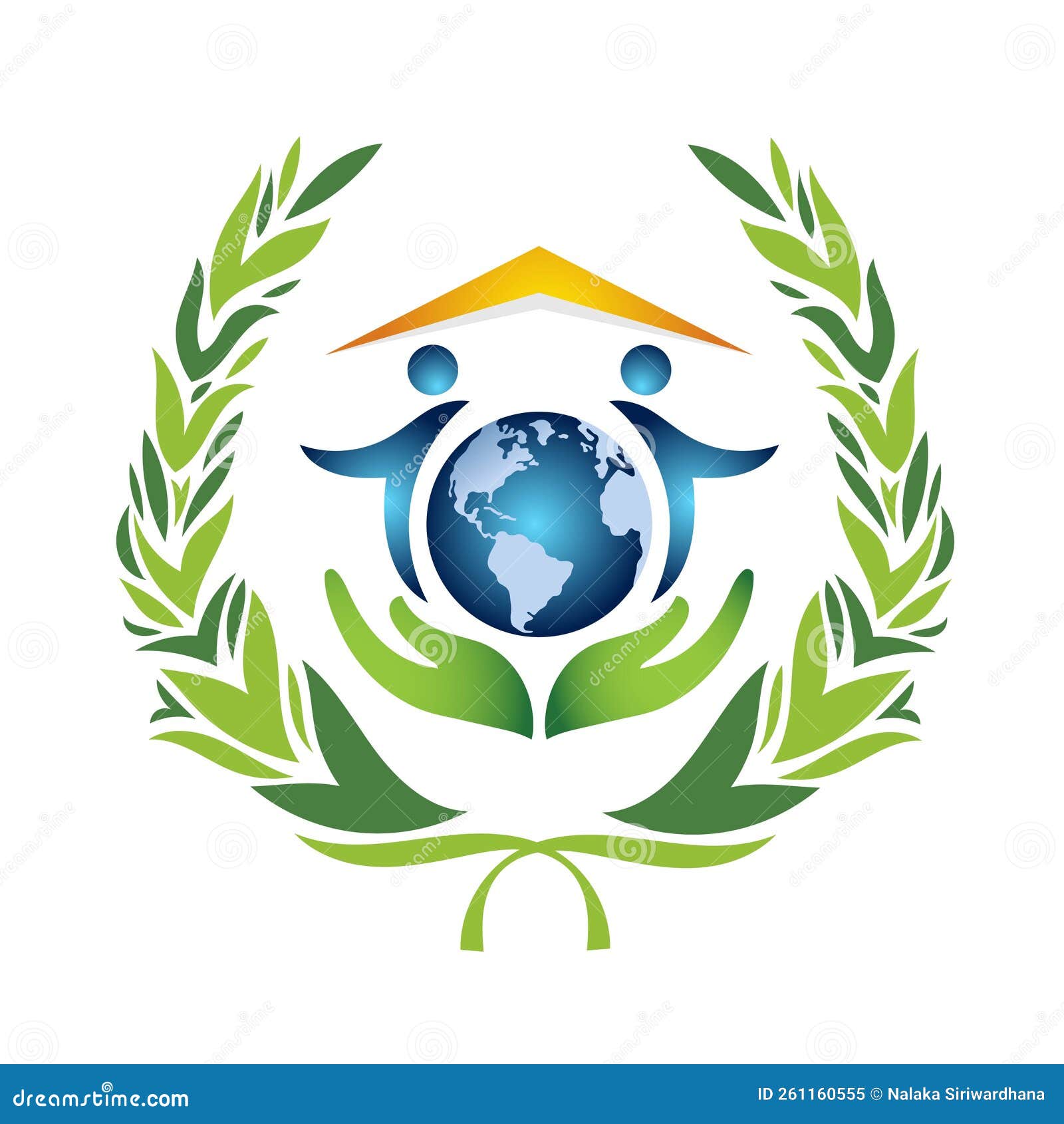 Globe People Logo Icon on White Background. Stock Illustration ...