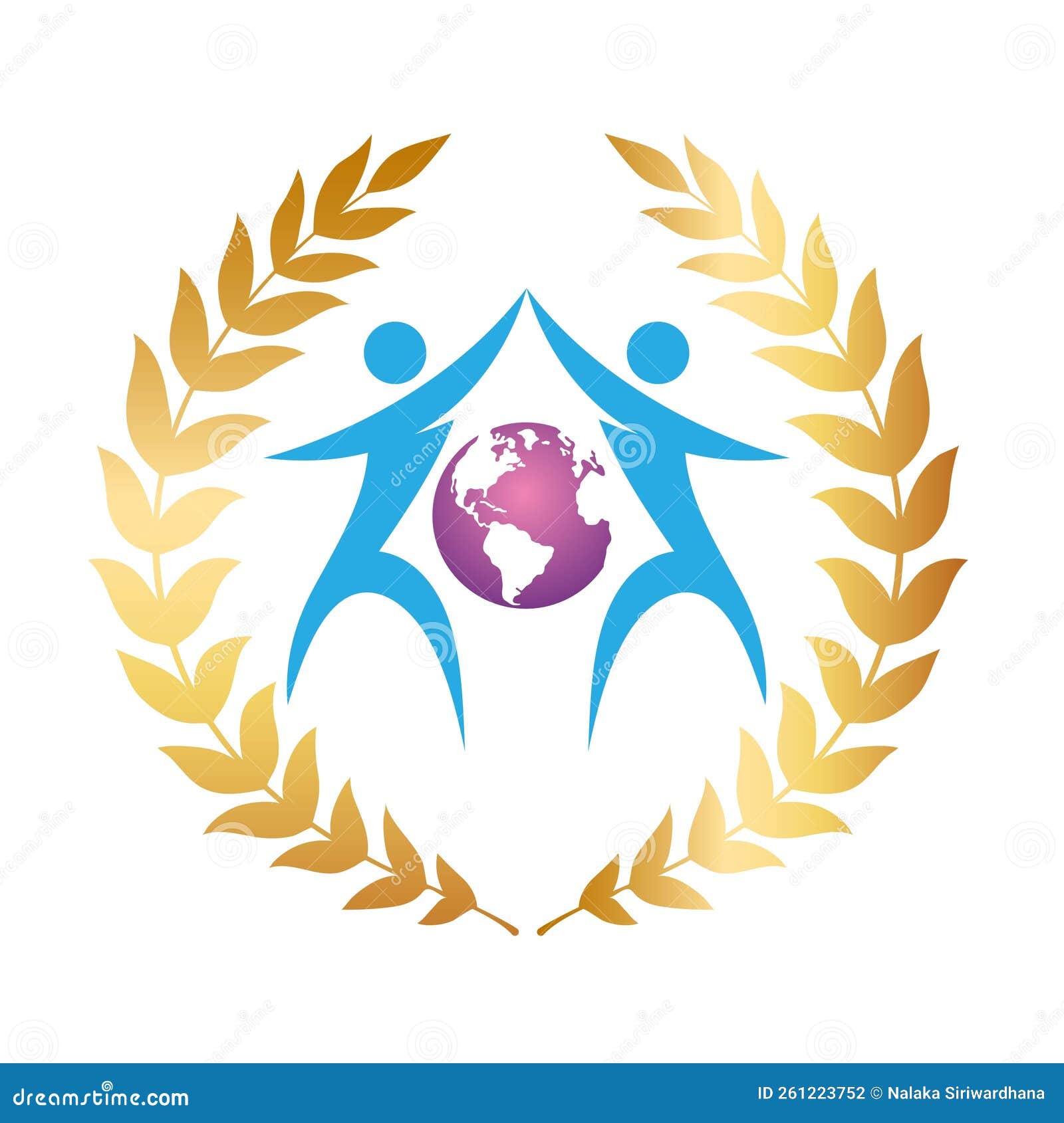 Globe People Logo Icon on White Background. Stock Illustration ...