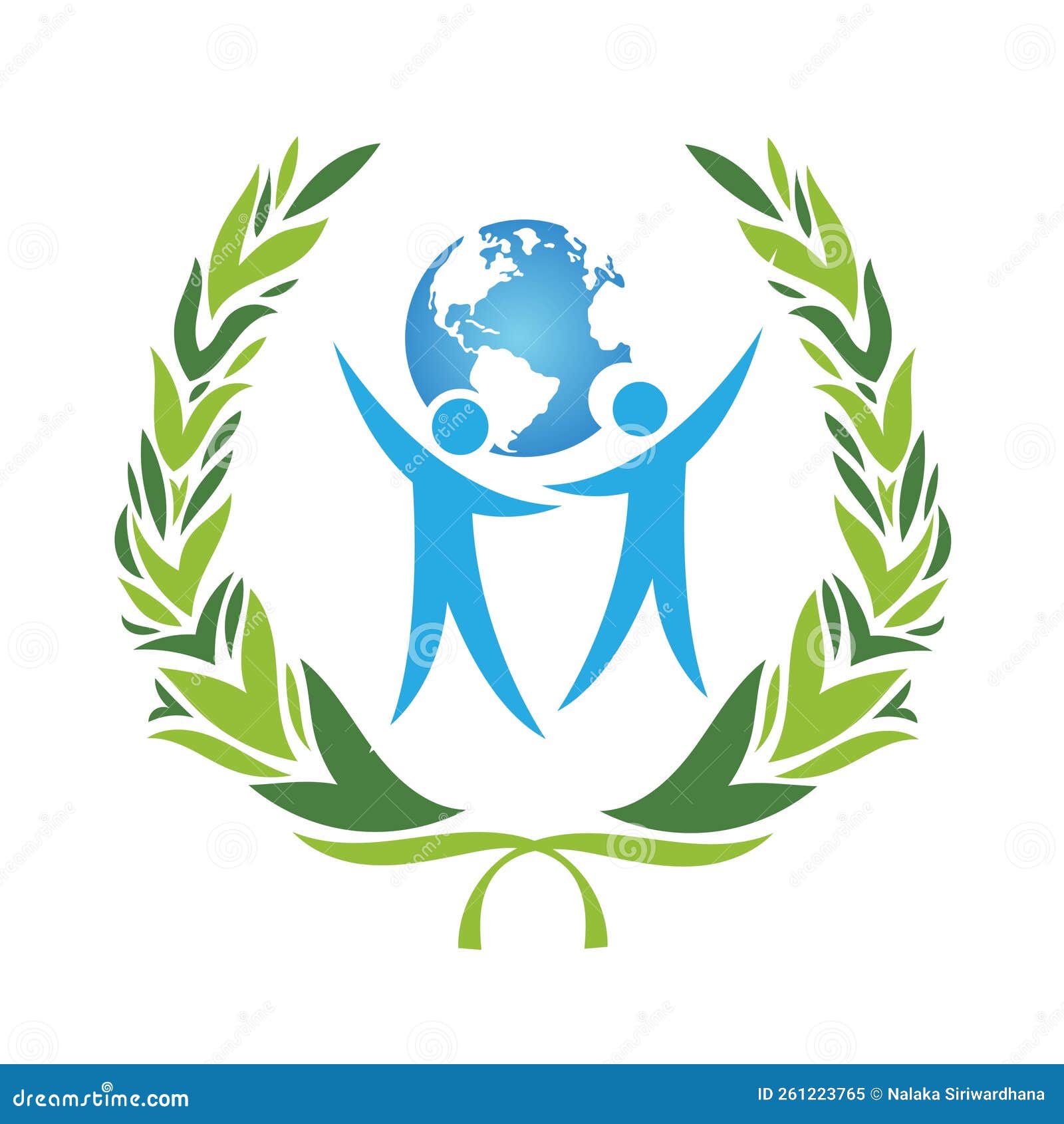 Globe People Logo Icon on White Background. Stock Illustration ...