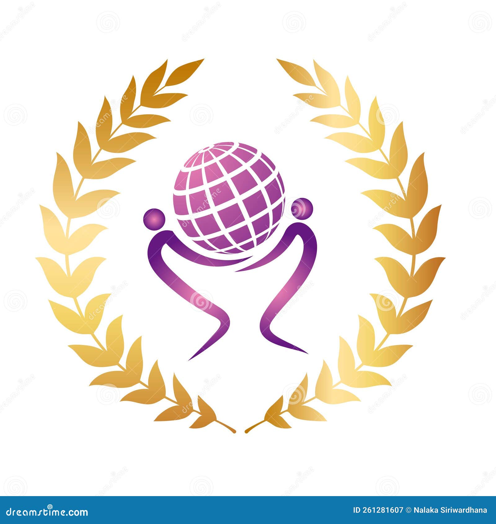 Globe People Logo Icon on White Background. Stock Illustration ...