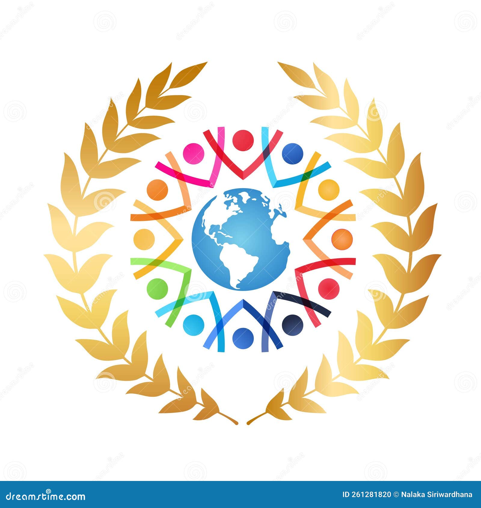 Globe People Logo Icon on White Background. Stock Illustration ...