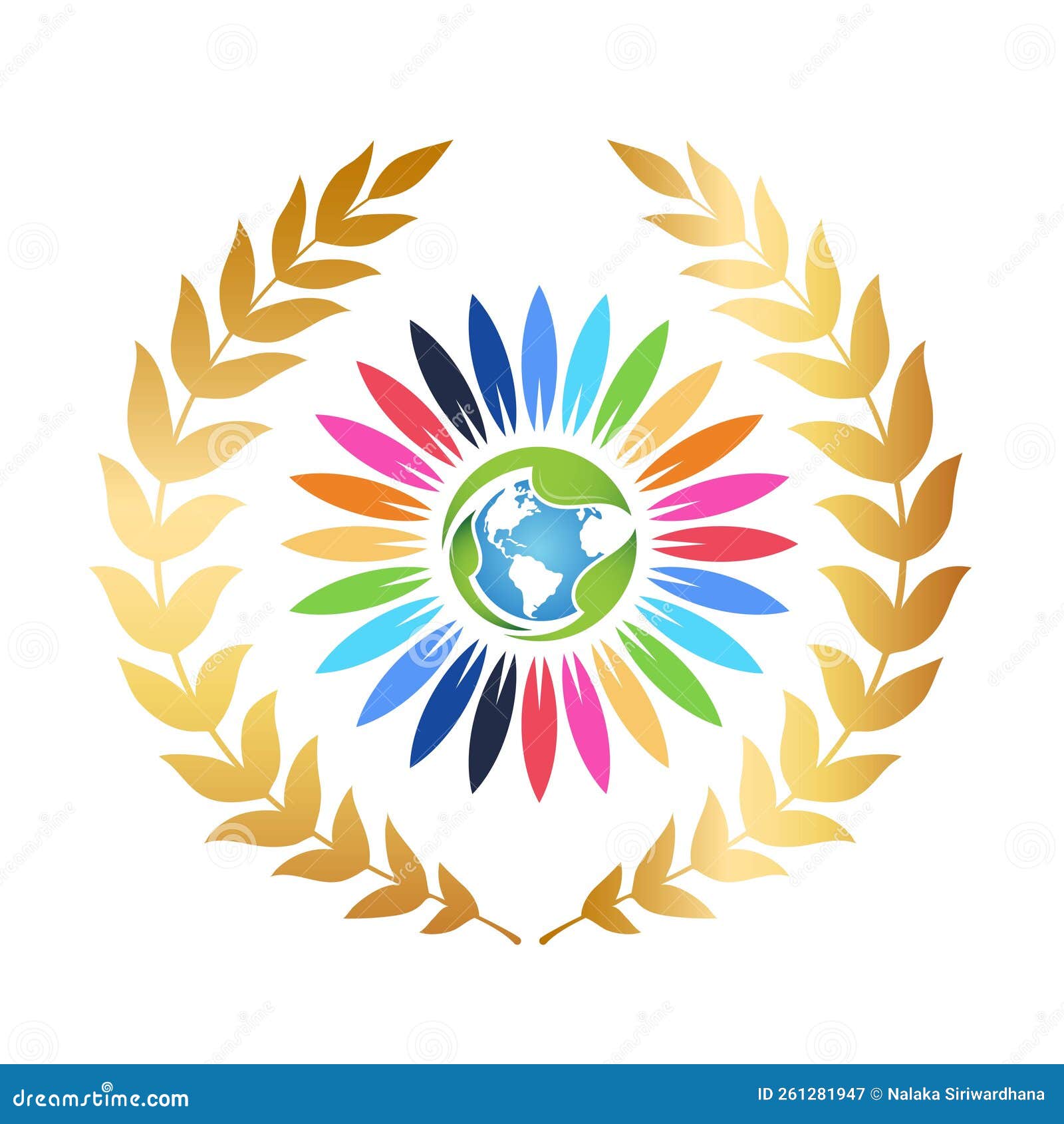 Globe People Logo Icon on White Background. Stock Illustration ...