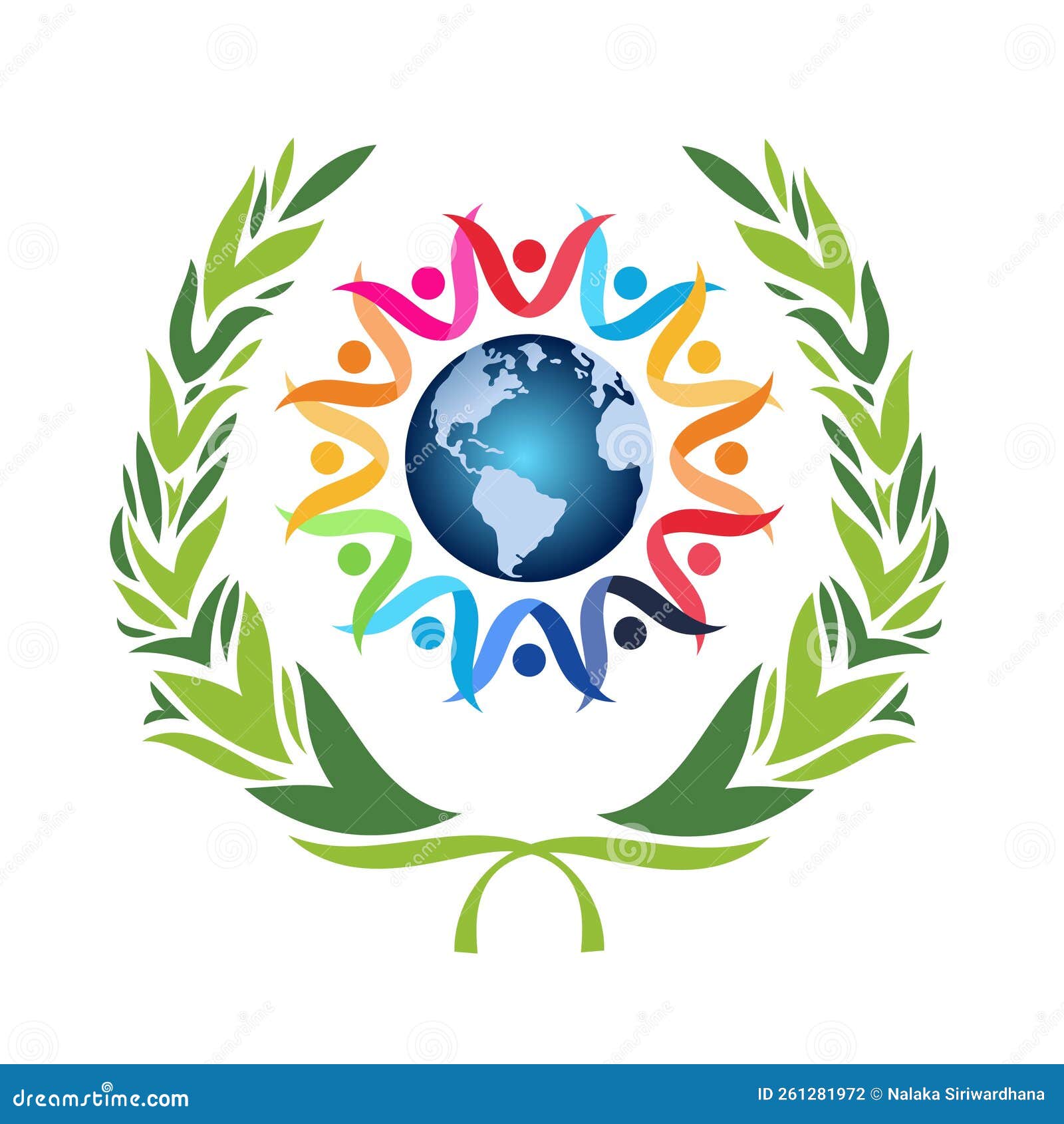 Globe People Logo Icon on White Background. Stock Illustration ...