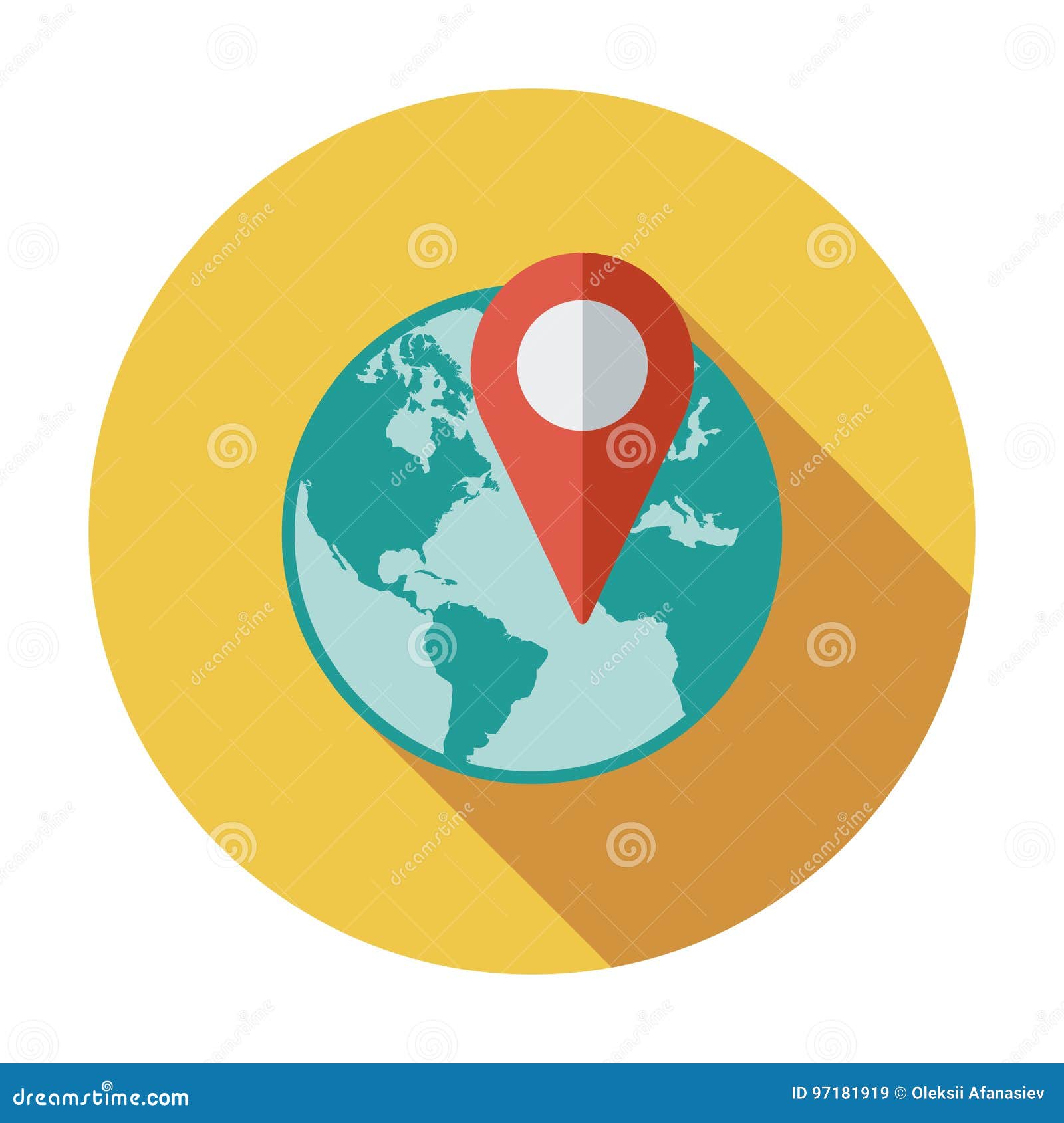 Globe with pin stock vector. Illustration of globe, location - 97181919