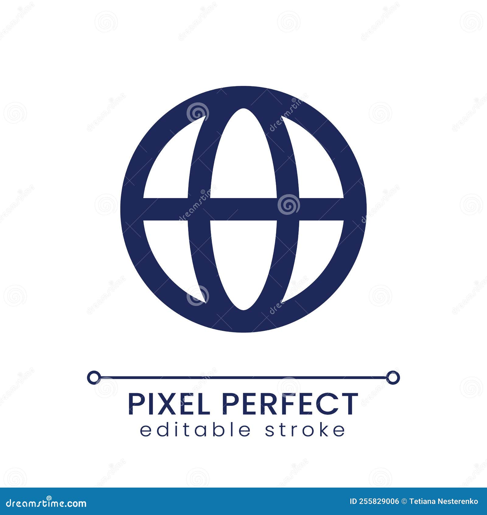 Globe Pixel Perfect Linear Ui Icon Stock Vector - Illustration of stroke, button: 255829006