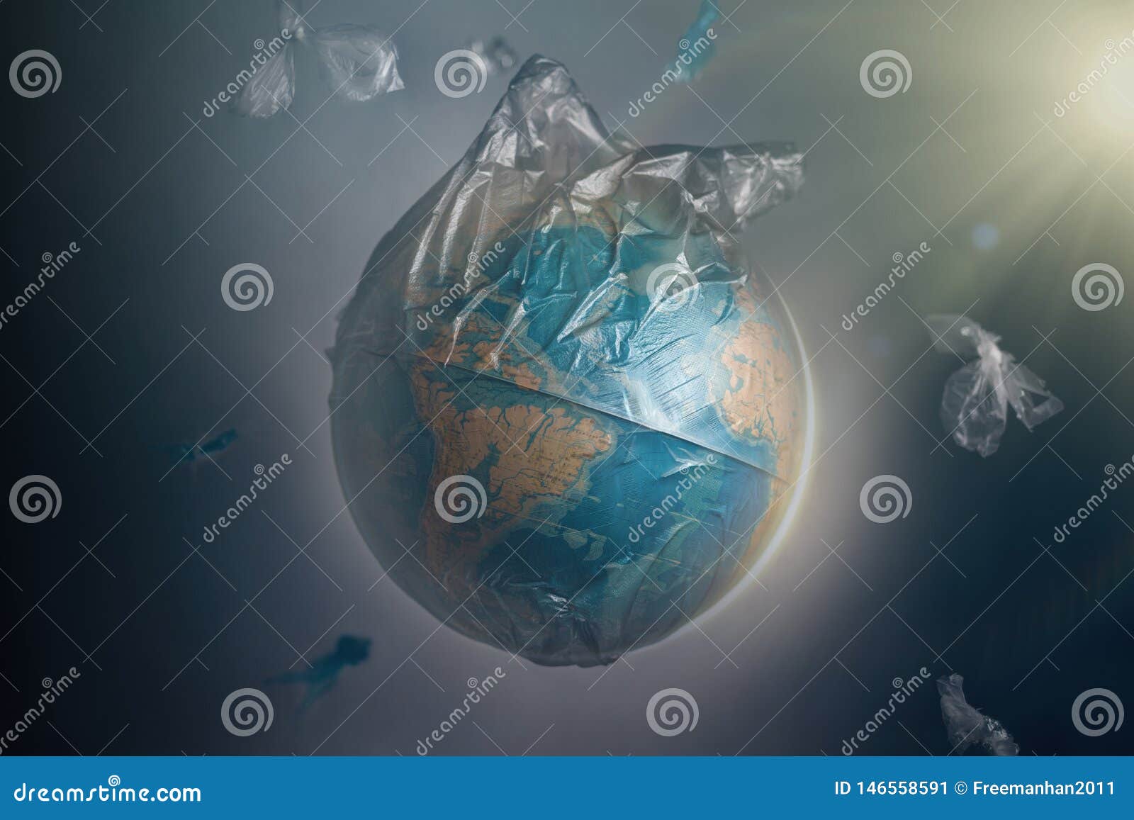 Land Pollution With Plastic Bottles And Bags. Open Storage Of Solid ...