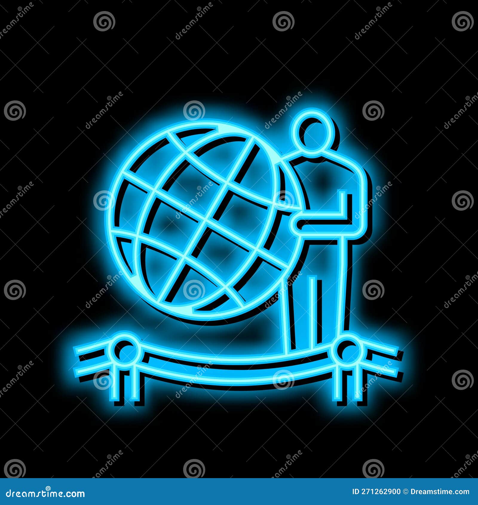 Globe Planet Earth Neon Glow Icon Illustration Stock Vector ...