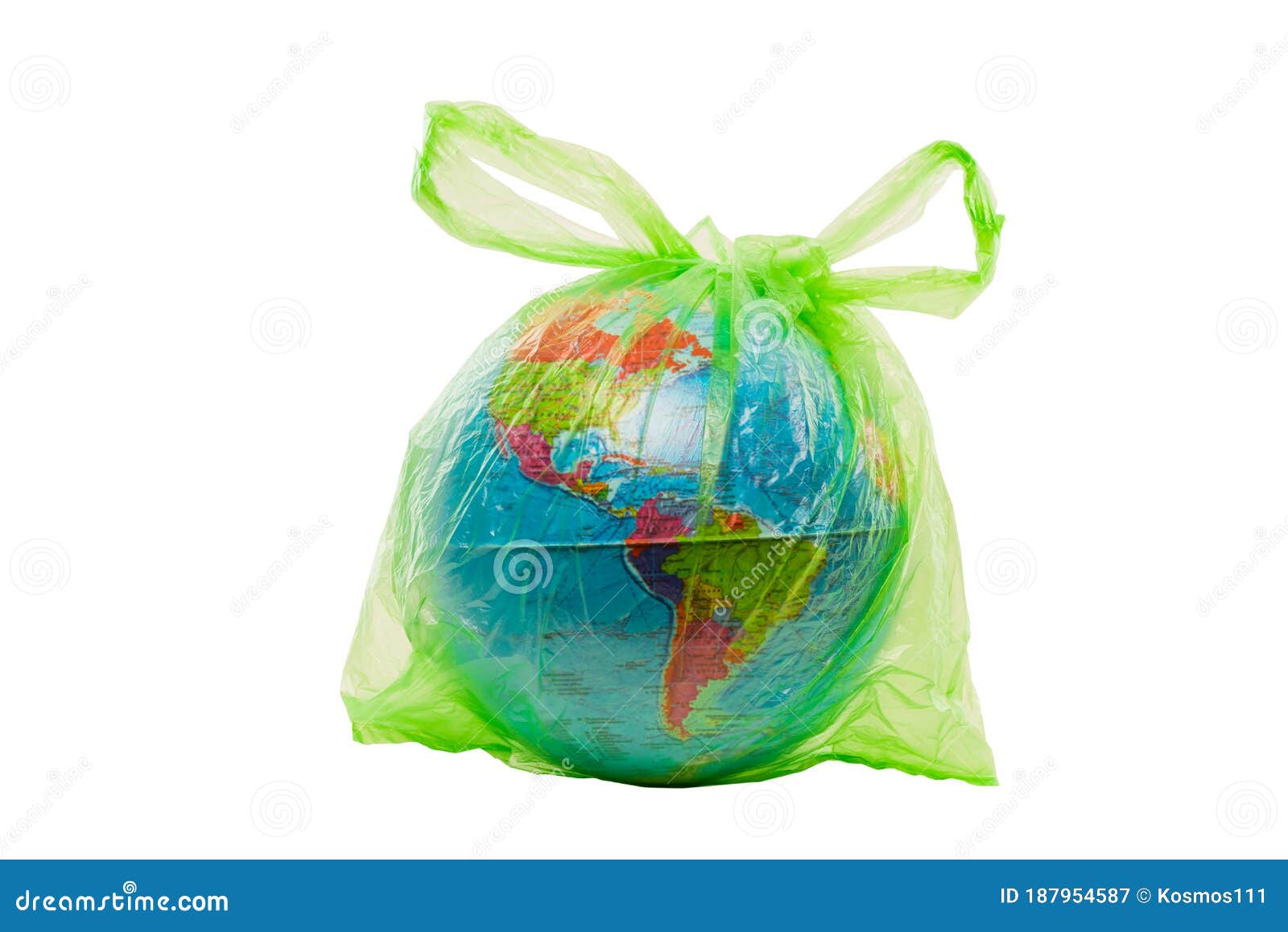 Globe in a Plastic Bag. Earth Contaminated by Plastic Waste Stock Image ...
