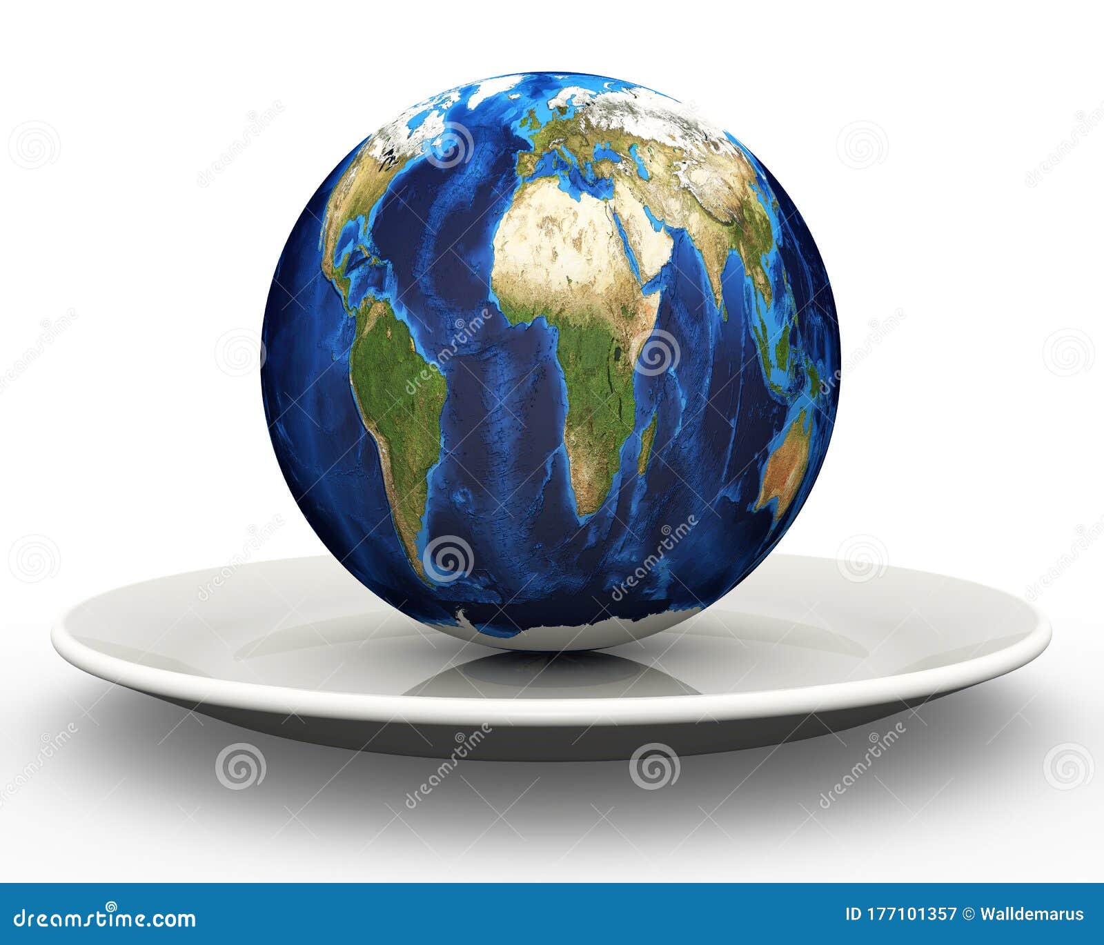Globe on a plate stock illustration. Illustration of ecology - 177101357