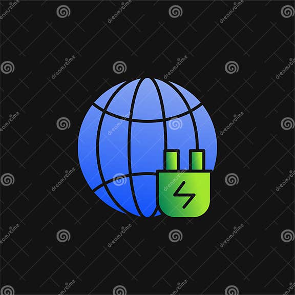 Globe and Plug Icon Solid Gradient. Gradient Solid Icon. Stock Vector - Illustration of ...