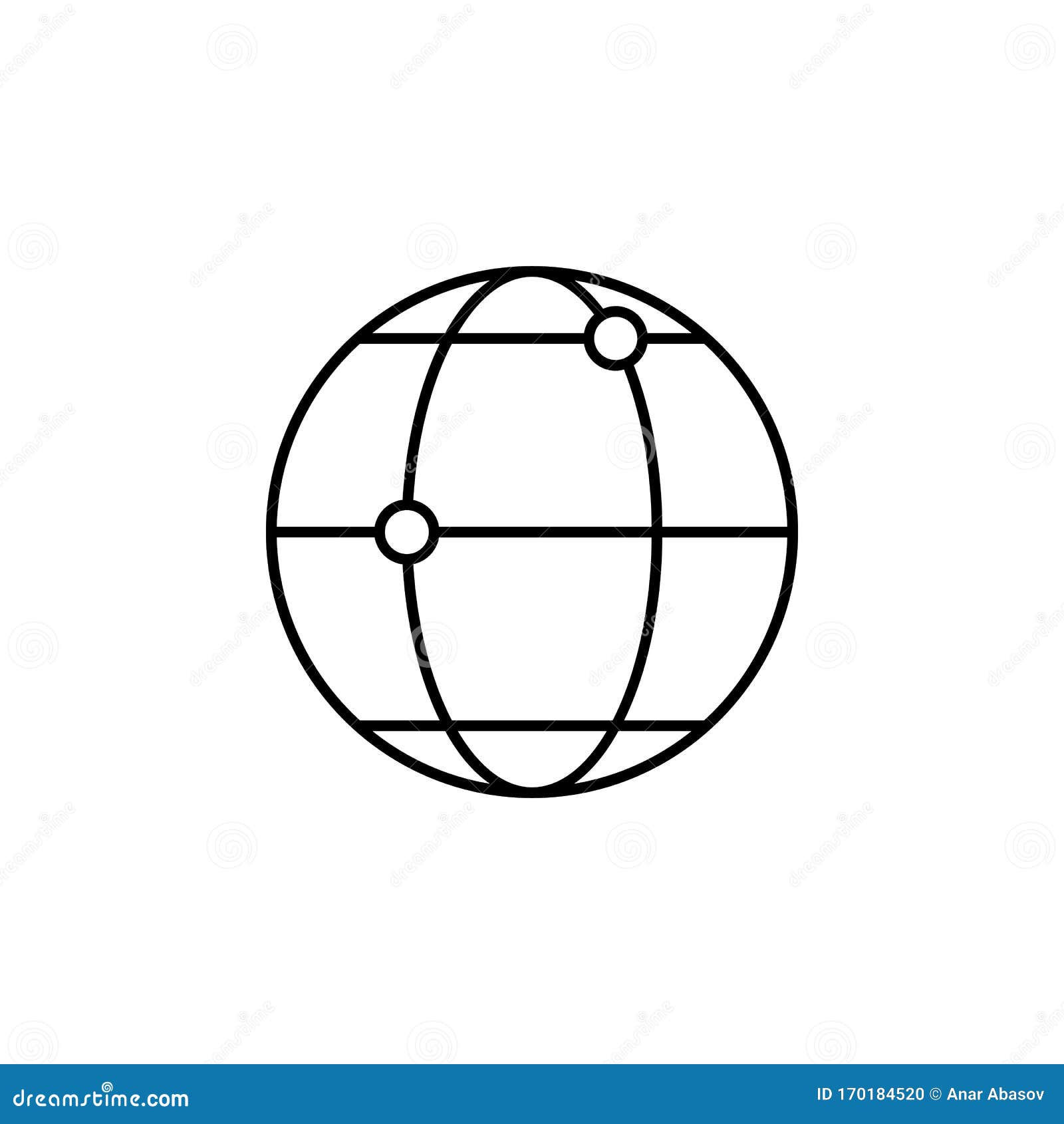 Globe and Points Icon. Element of Media and News for Mobile Concept and ...