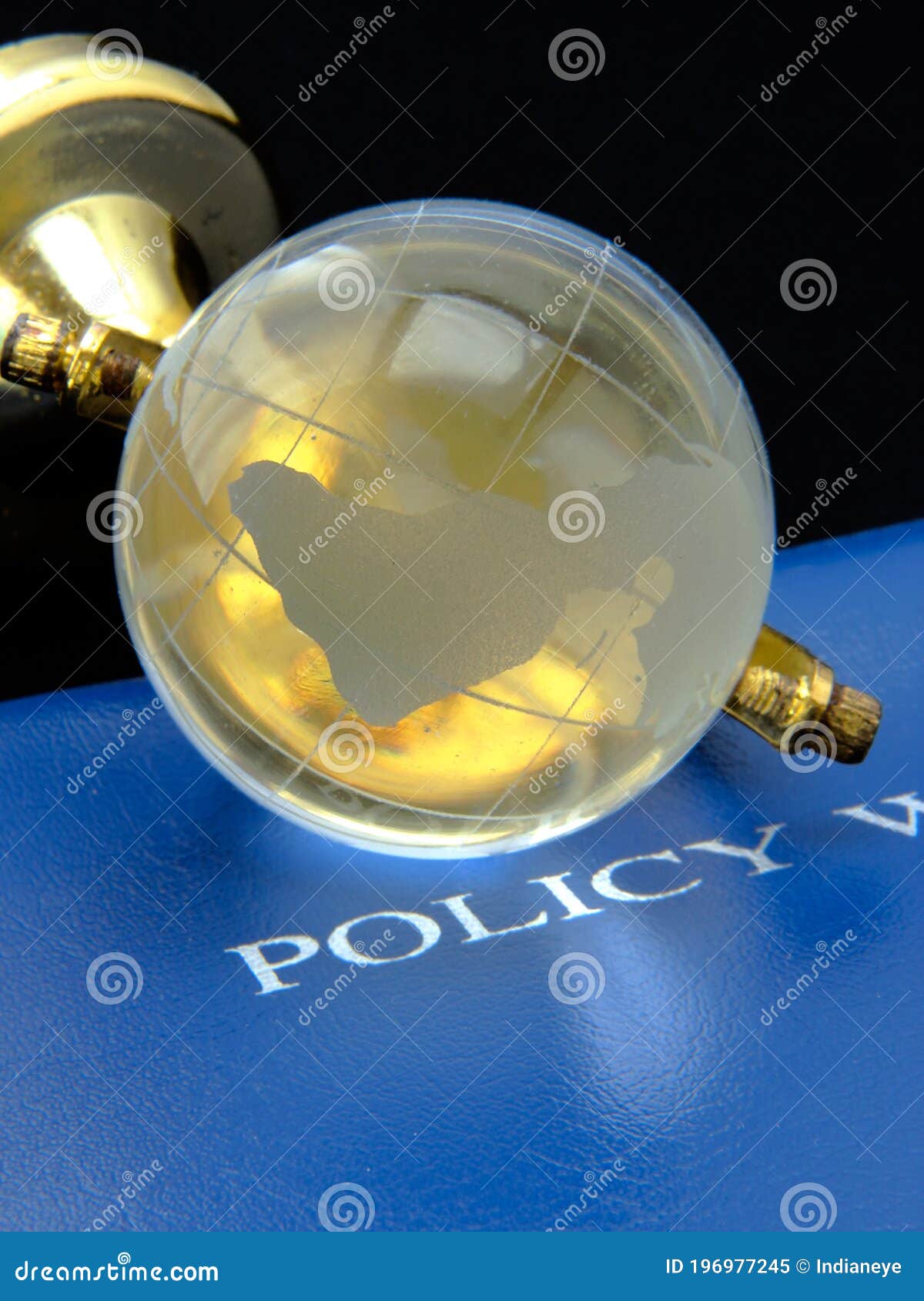 Globe & Policy on Isolated Background Stock Image - Image of globe ...
