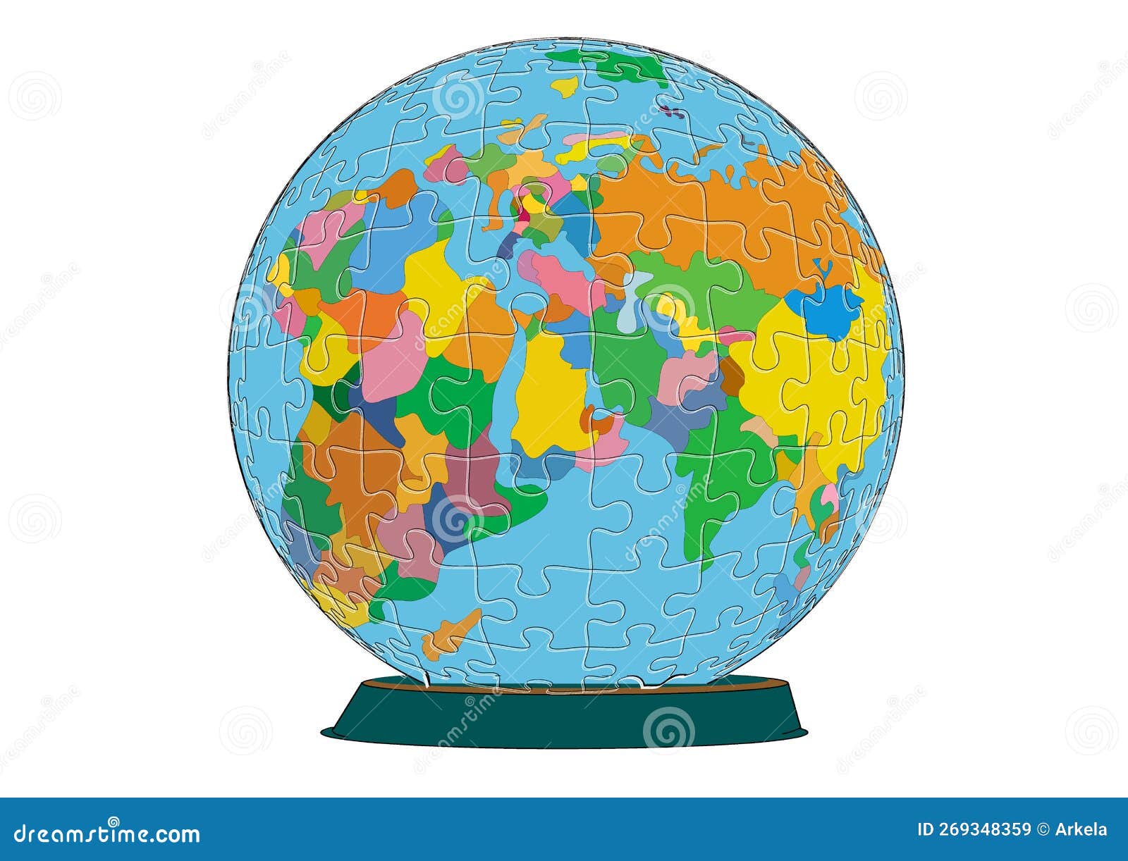 Globe puzzle stock vector. Illustration of puzzle, jigsaw - 269348359