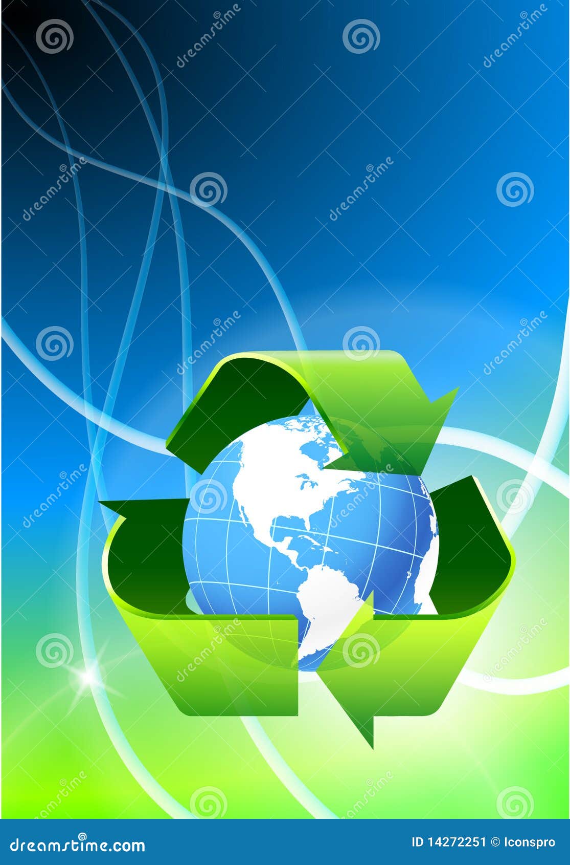 Globe With Recycle Symbol On Abstract Background Stock Illustration ...