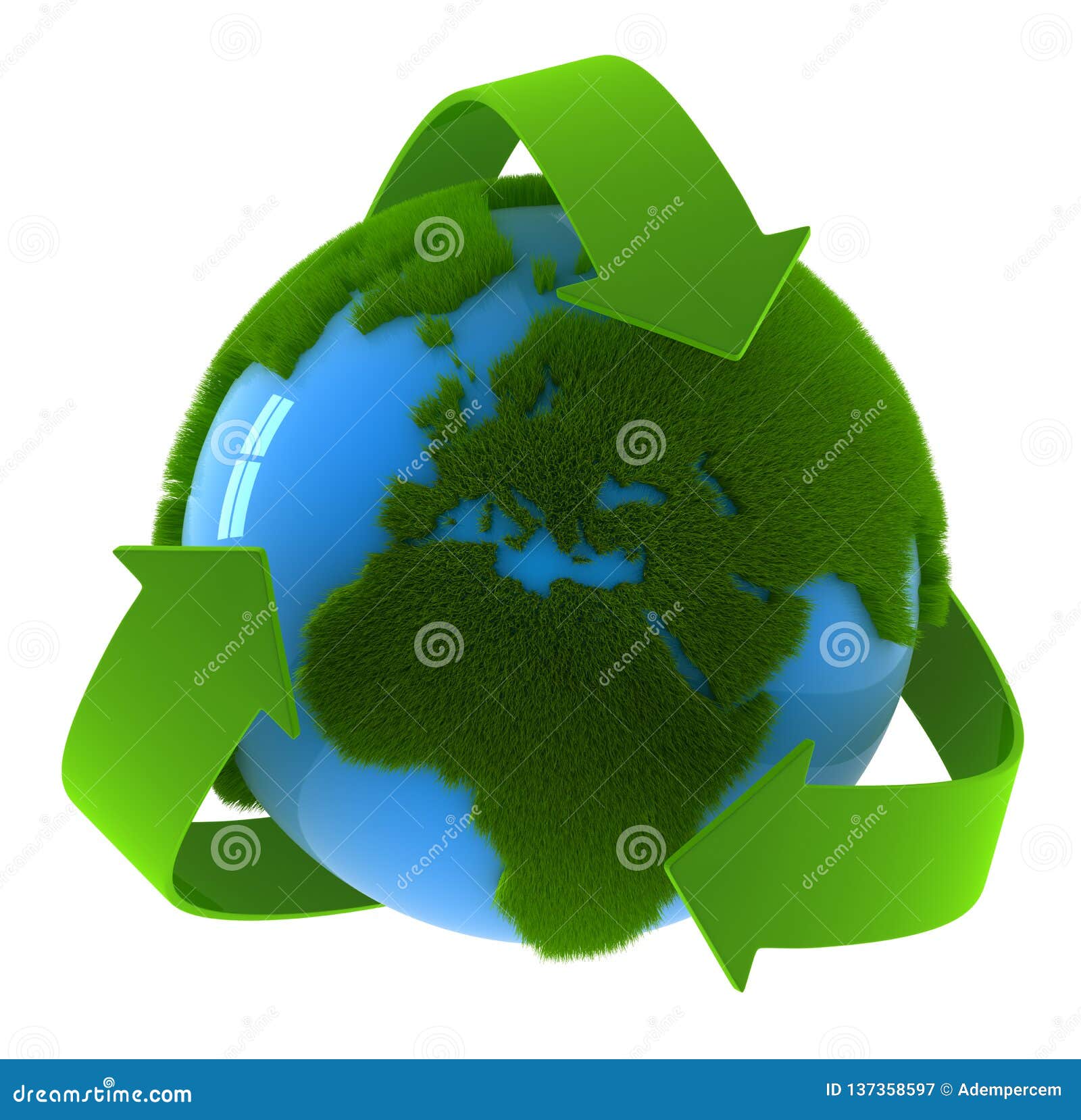 Globe and recycle symbol stock illustration. Illustration of sphere ...