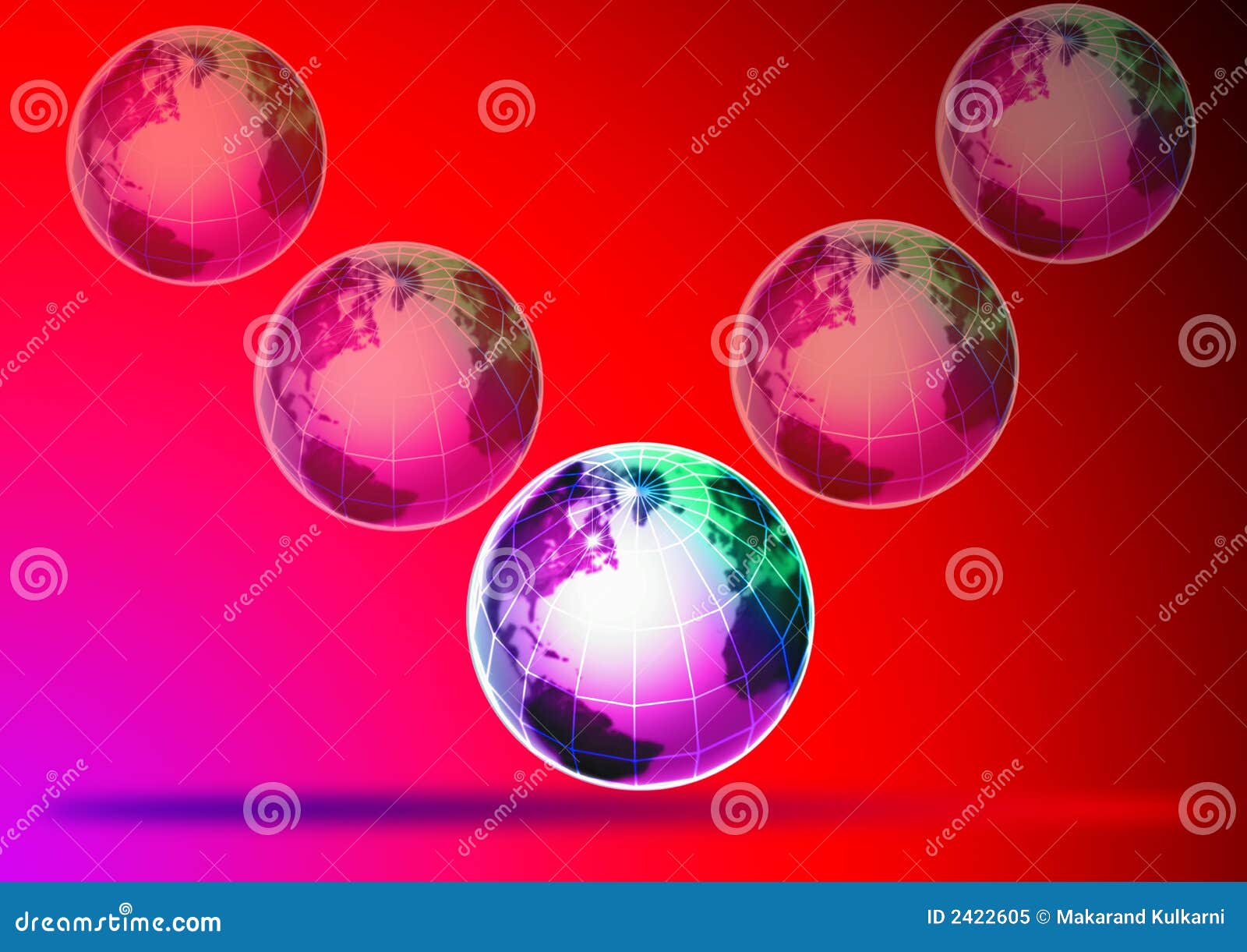 Globe In Red Picture. Image: 2422605