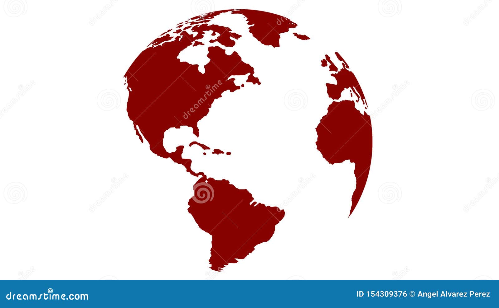 Vector 3d Globe Red World Map on White Background Stock Illustration ...