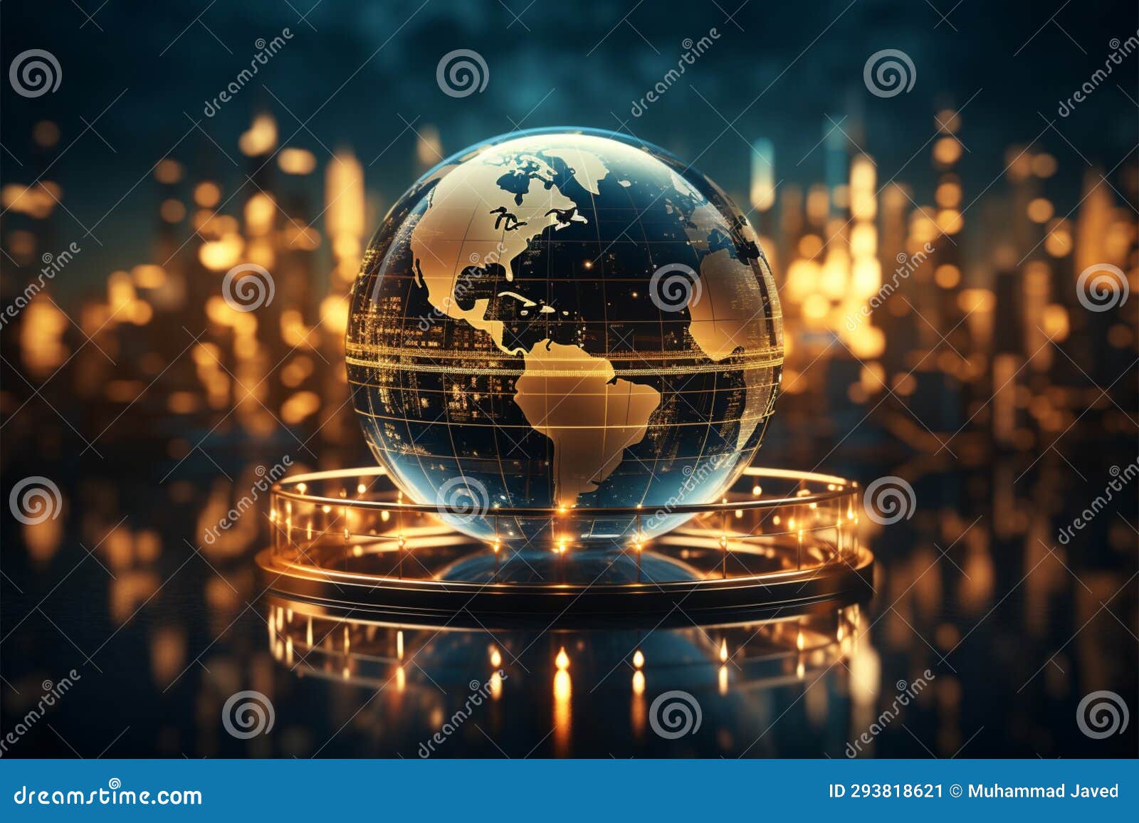 A Globe Represents the Fusion of Communication, Technology, and the ...