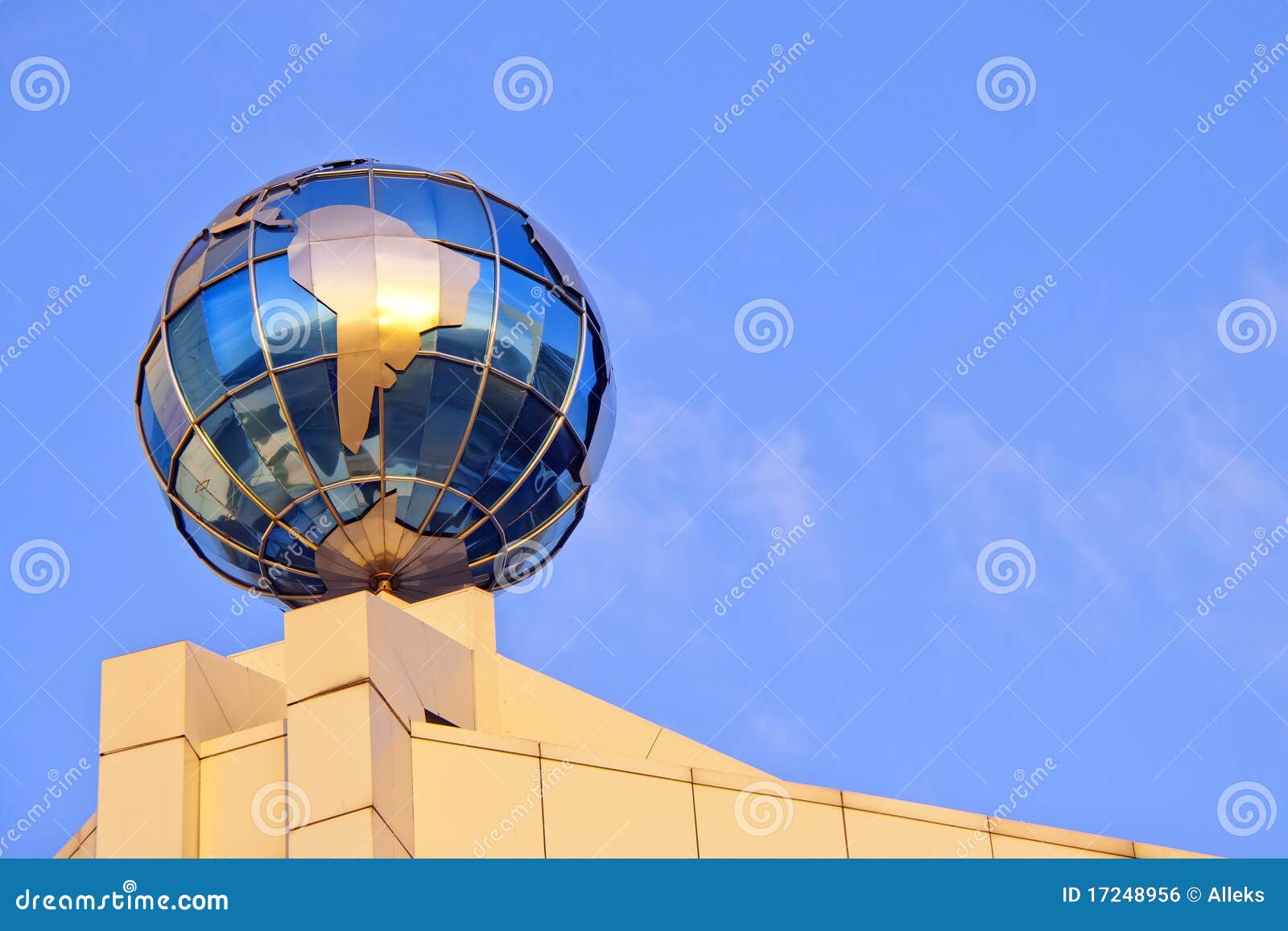 Globe on the roof over sky stock photo. Image of style - 17248956