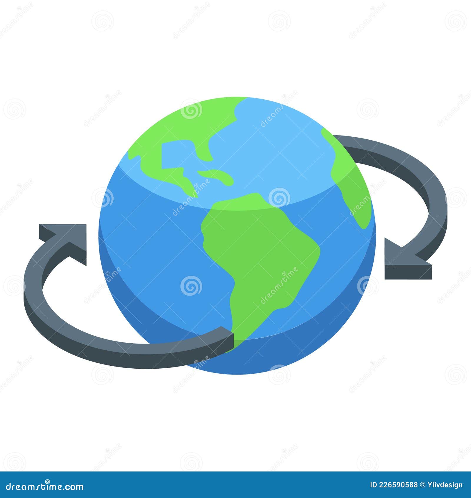 Globe Rotation Icon Isometric Vector. World Earth Stock Vector ...