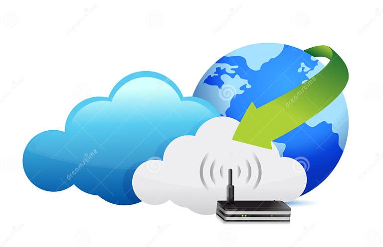 Globe Router Cloud Computing Moving Concept Stock Illustration ...