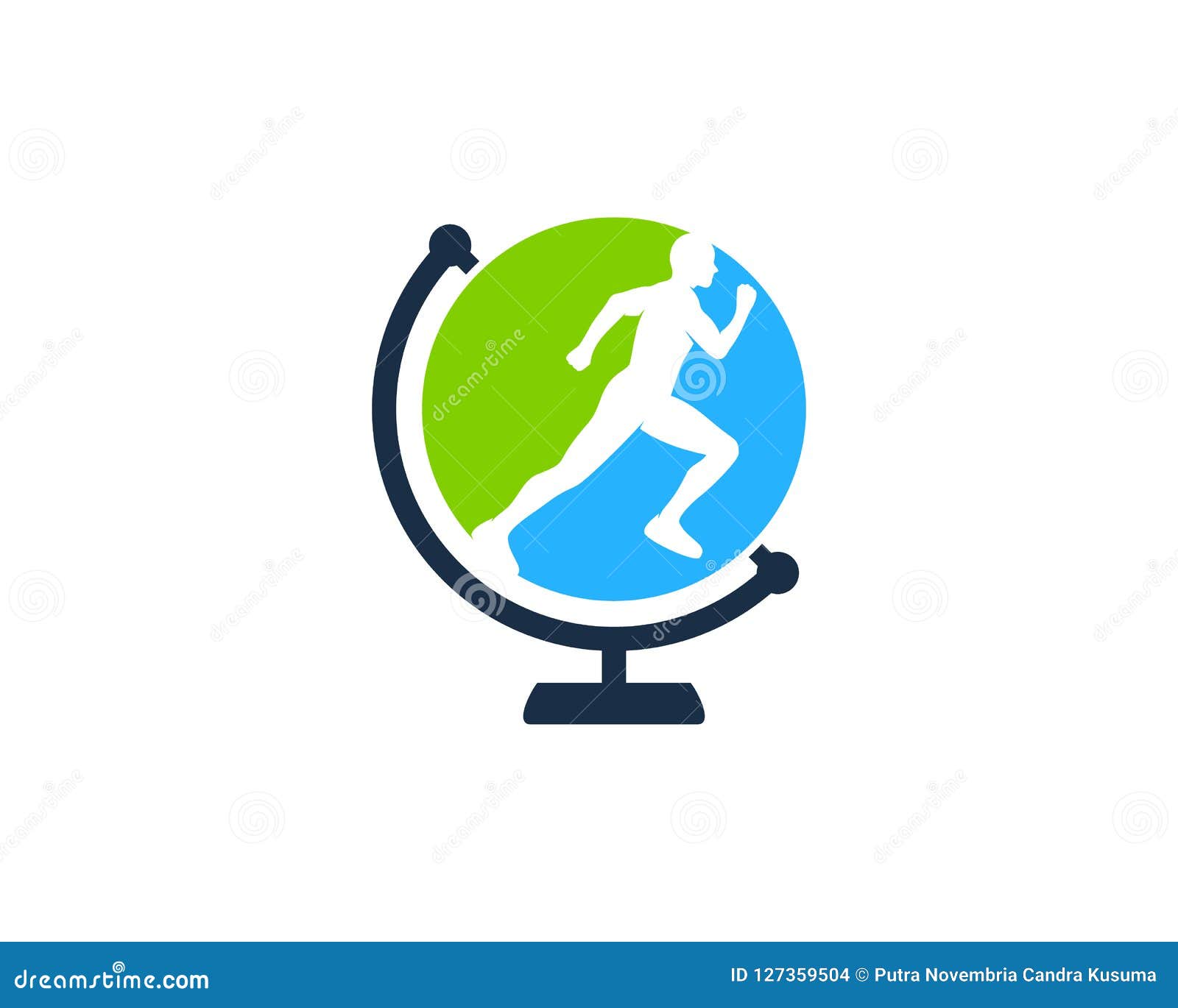 Globe Run Logo Icon Design stock vector. Illustration of activity ...