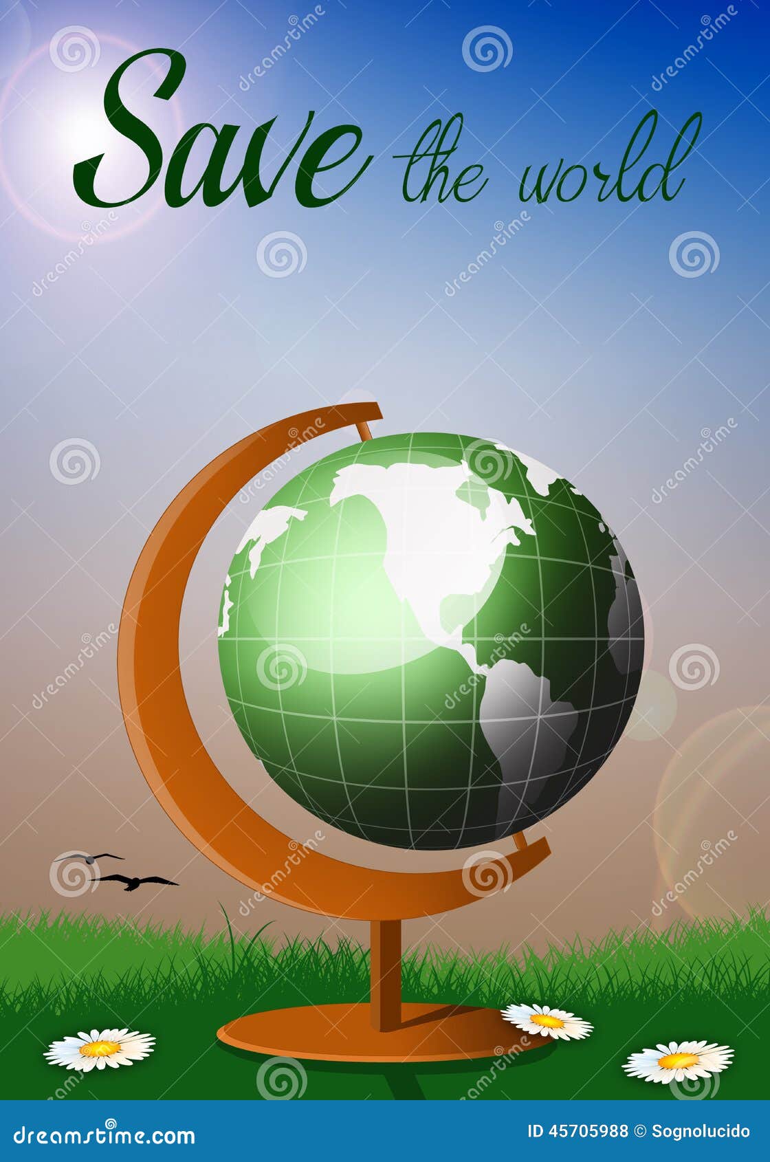 Globe for save the world stock illustration. Illustration of waste ...