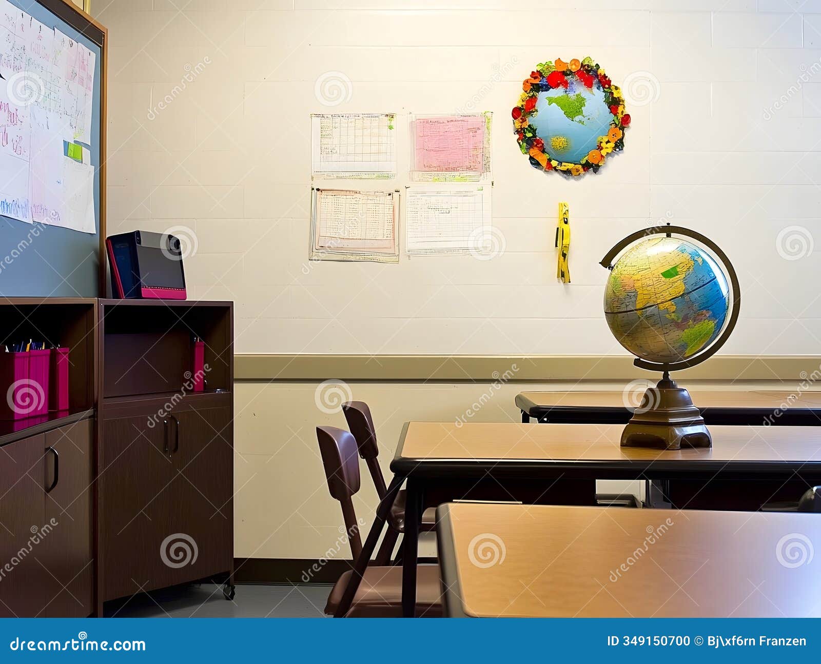Globe in a School Classroom Primary Education Geography Map Stock ...