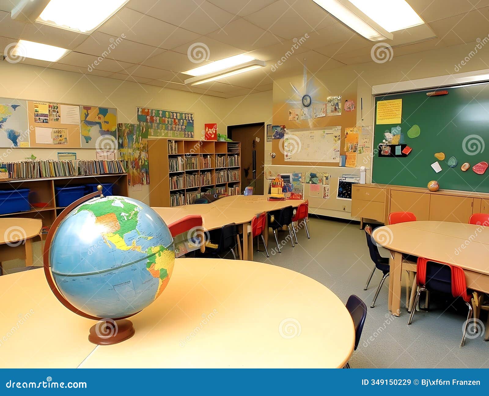 Globe in a School Classroom Primary Education Geography Stock ...