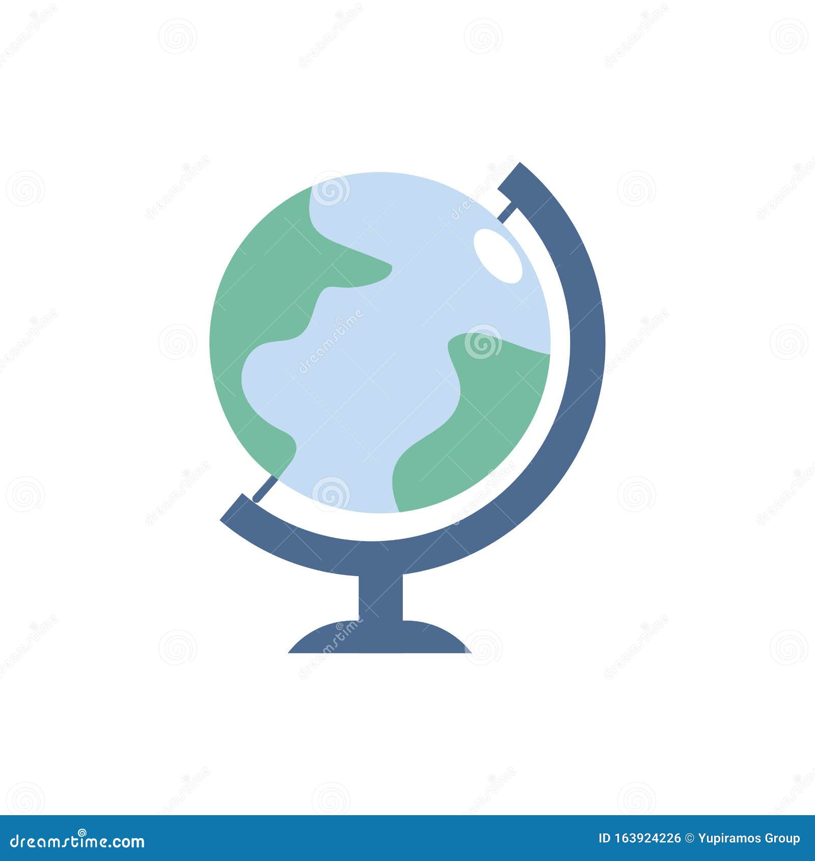 Globe School Education Learning Flat Style Stock Vector - Illustration ...