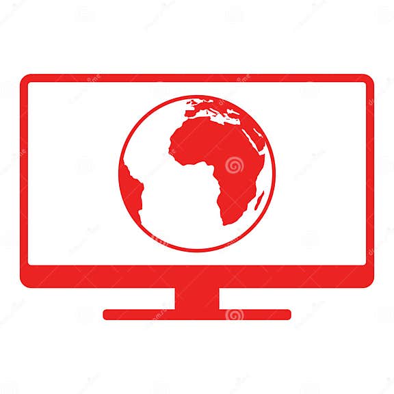 Globe and screen stock vector. Illustration of symbol - 165729460