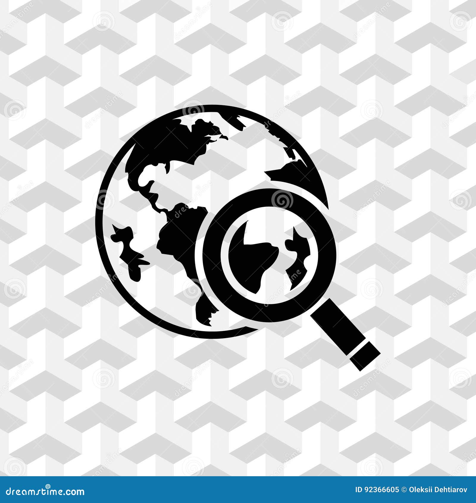 Globe Search Icon Stock Vector Illustration Flat Design Stock Vector ...