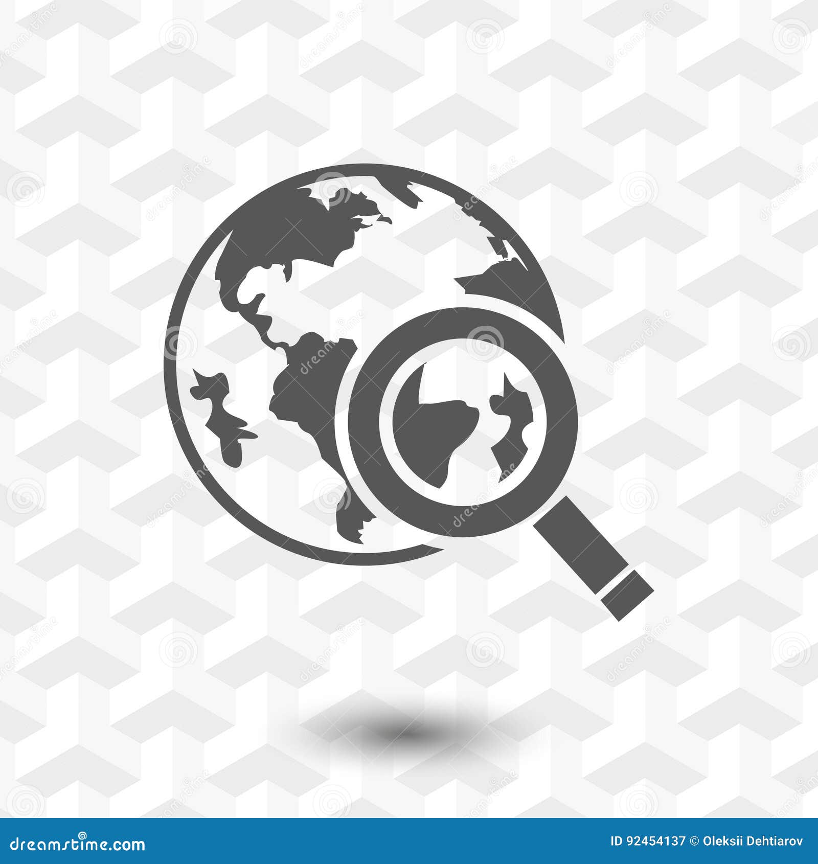 Globe Search Icon Stock Vector Illustration Flat Design Stock Vector ...