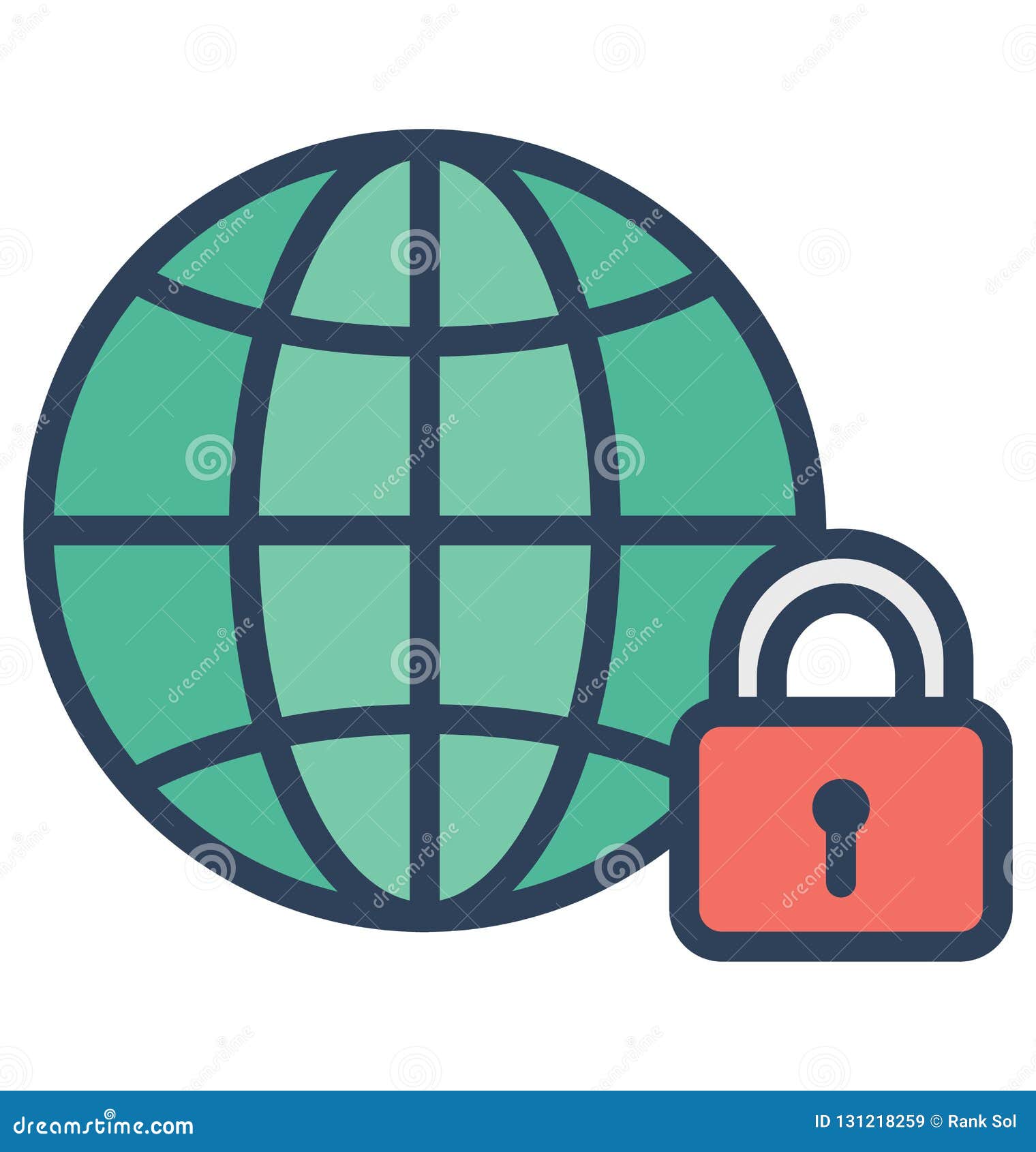 Globe, Secure Isolated Vector Icon that Can Be Very Easily Edit or ...