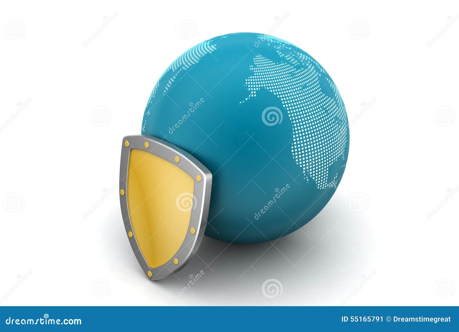 Globe with security shield stock illustration. Illustration of internet ...