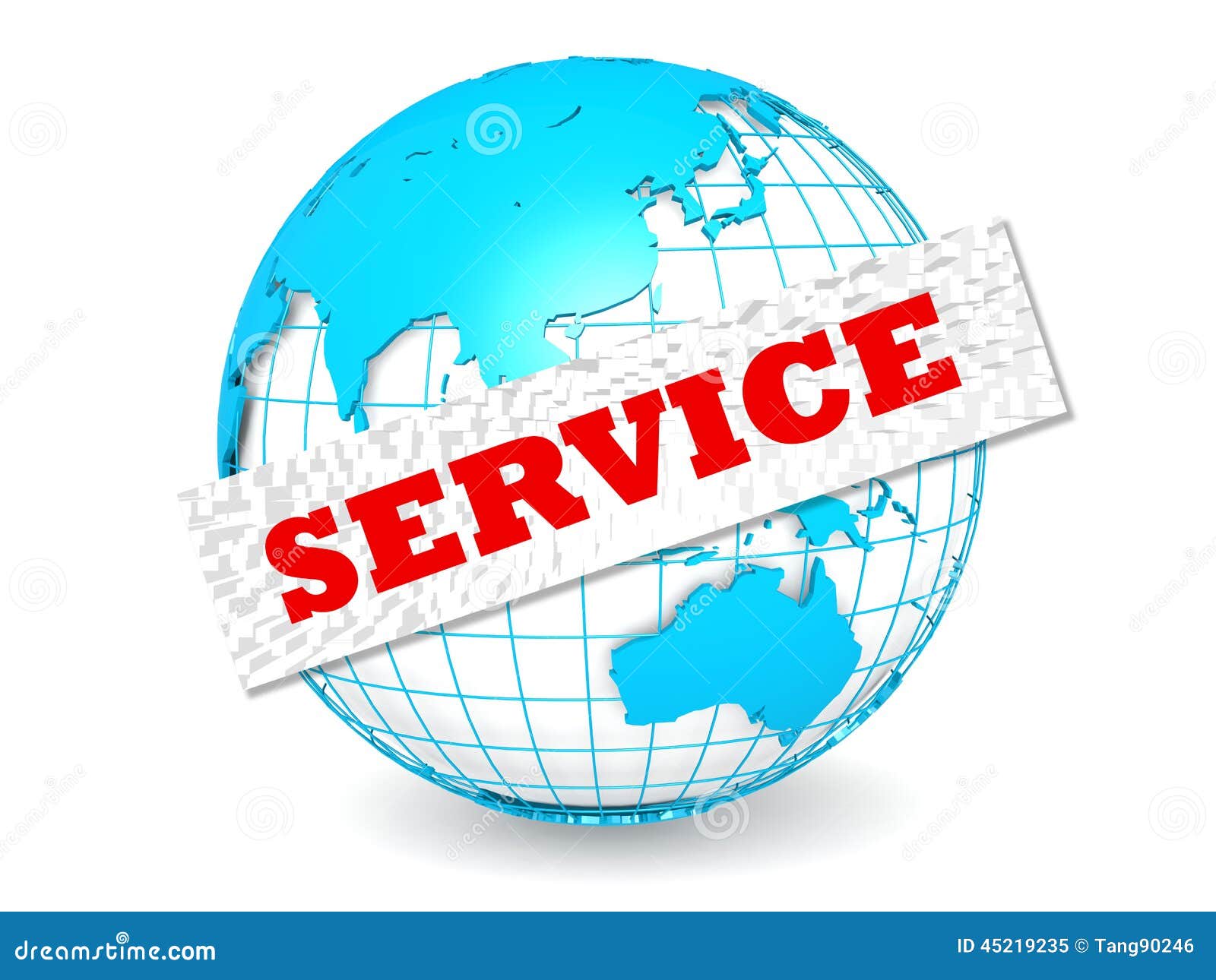 Globe with service word stock illustration. Illustration of global ...