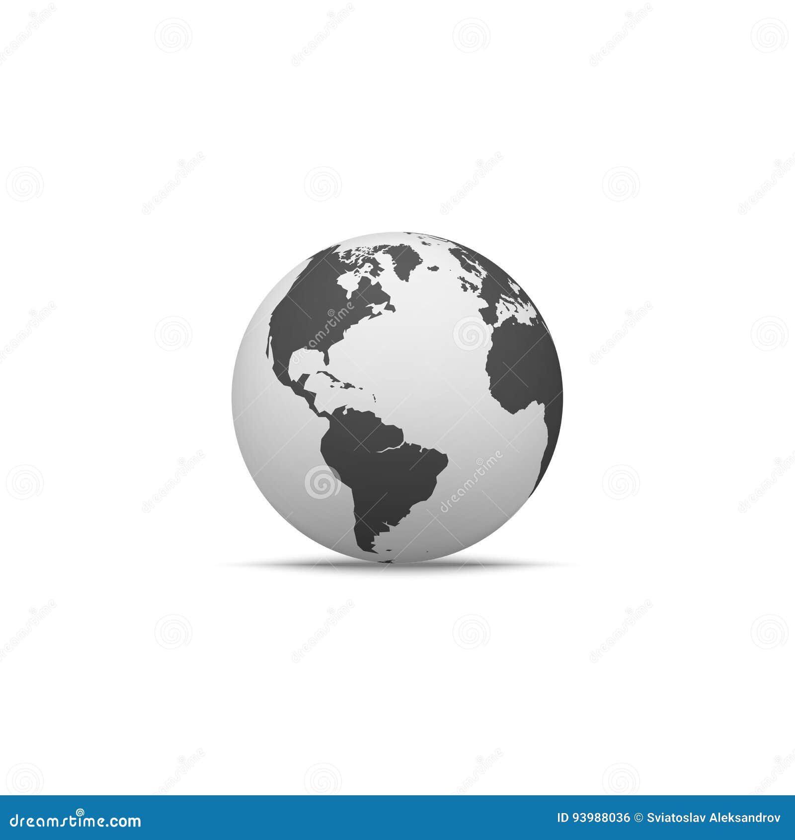 Globe Shape in Realistic Style with Shadow Stock Vector - Illustration ...