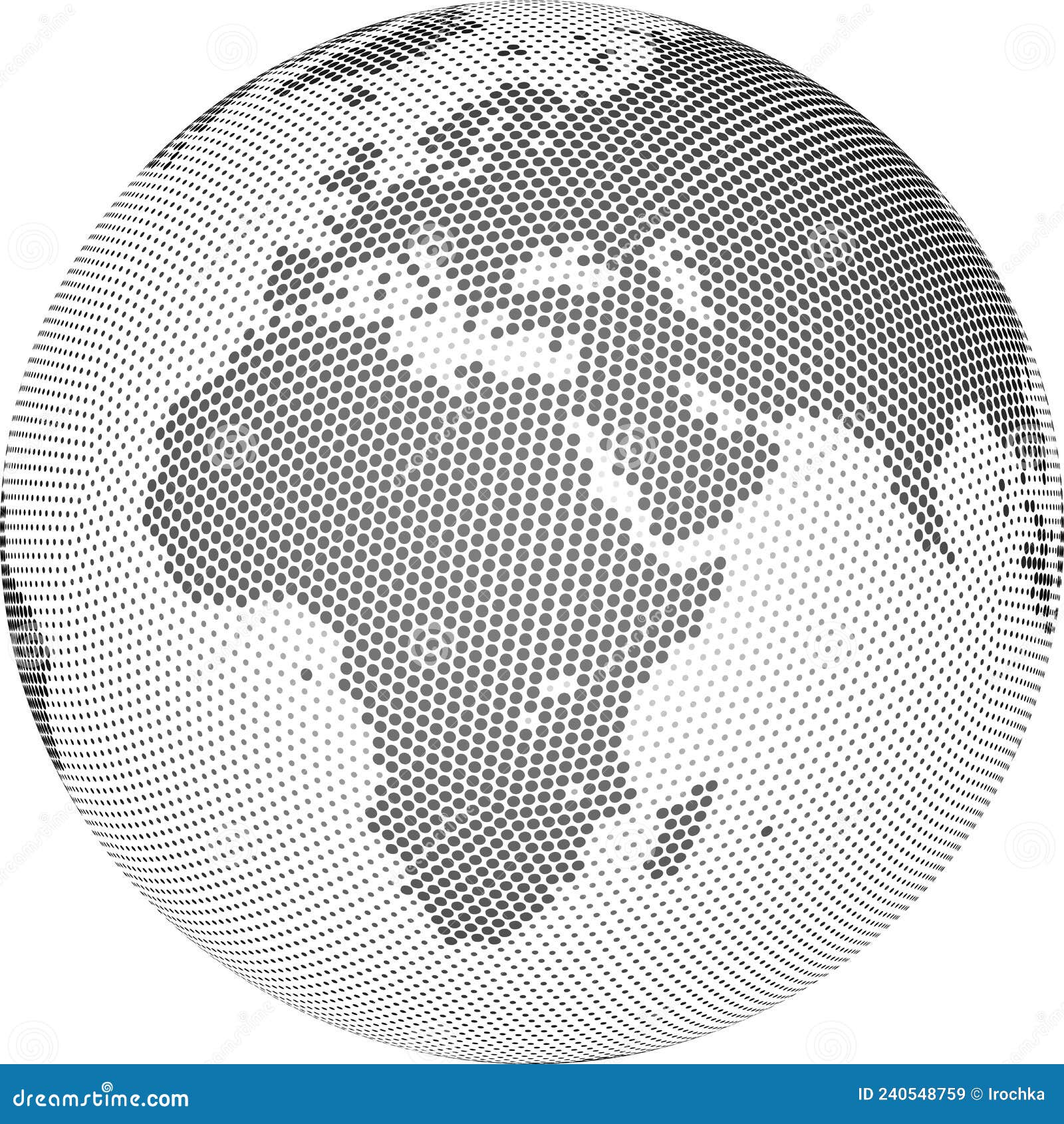 Globe Shape, World Map Created from Dots. Vector Illustration Stock ...