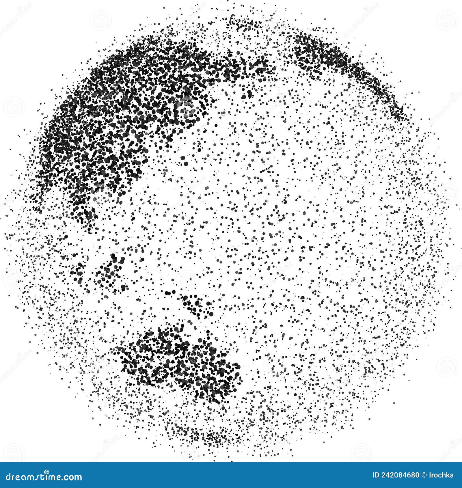 Globe Shape, World Map Created from Scattered Dots. Vector Illustration ...