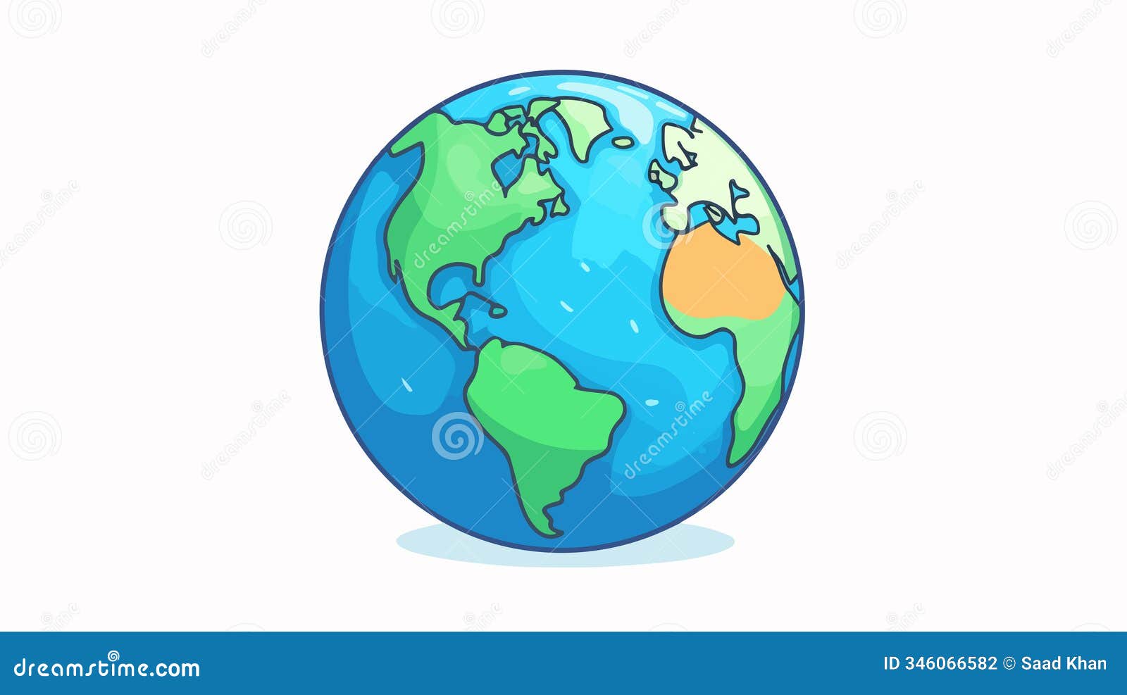 Globe Shaped Earth Global Map Drawing. Illustration | CartoonDealer.com ...