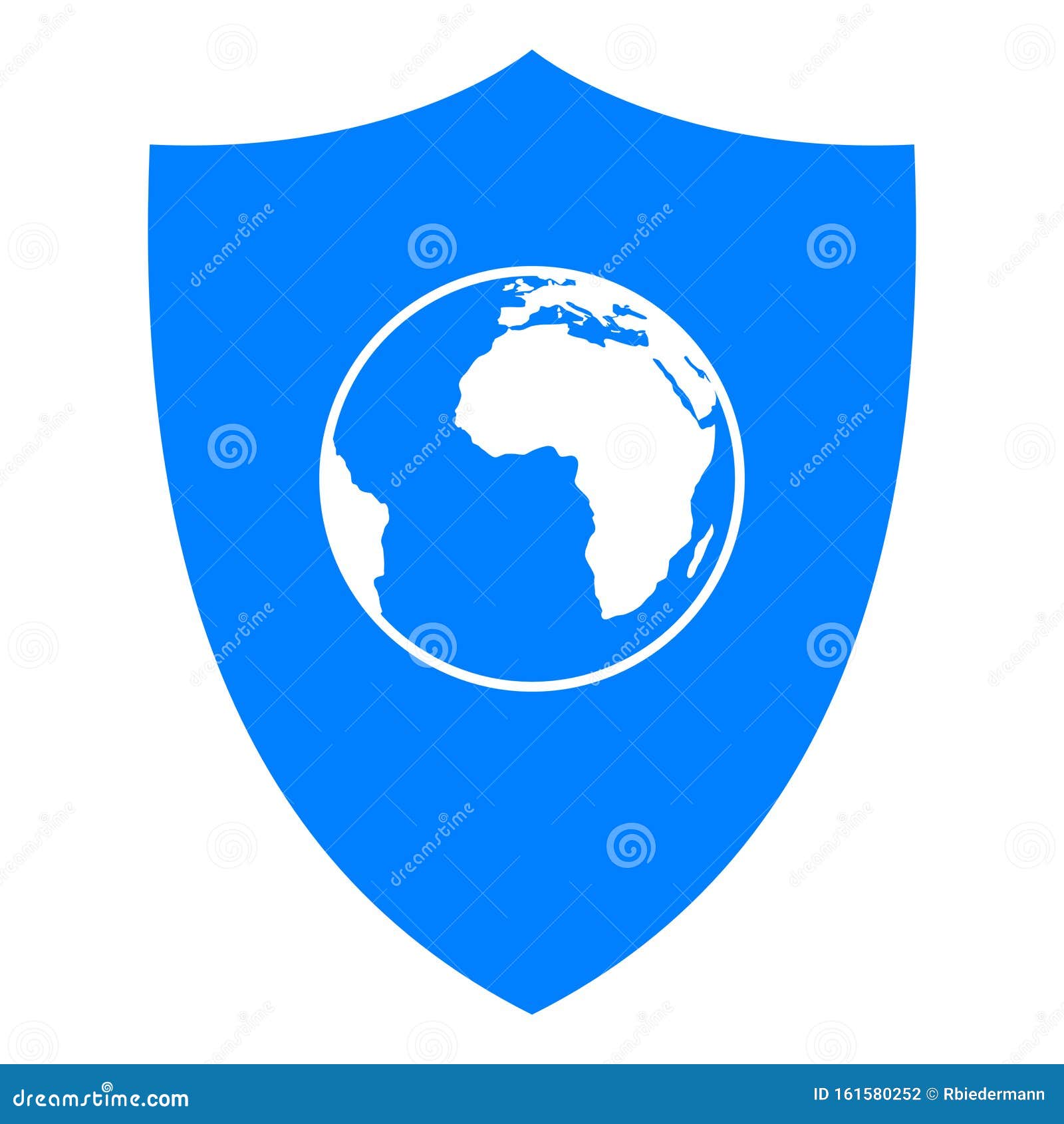 Globe and shield stock vector. Illustration of security - 161580252