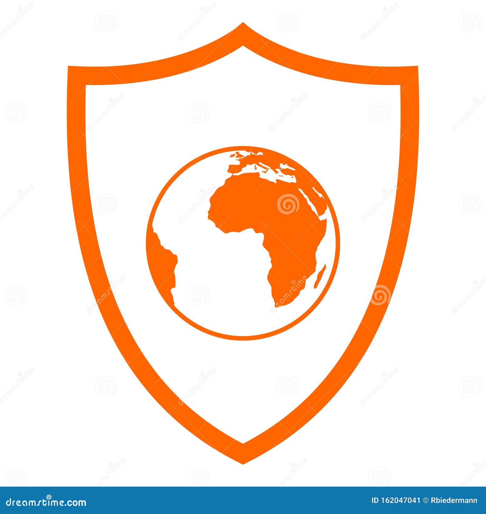 Globe and shield stock vector. Illustration of secure - 162047041