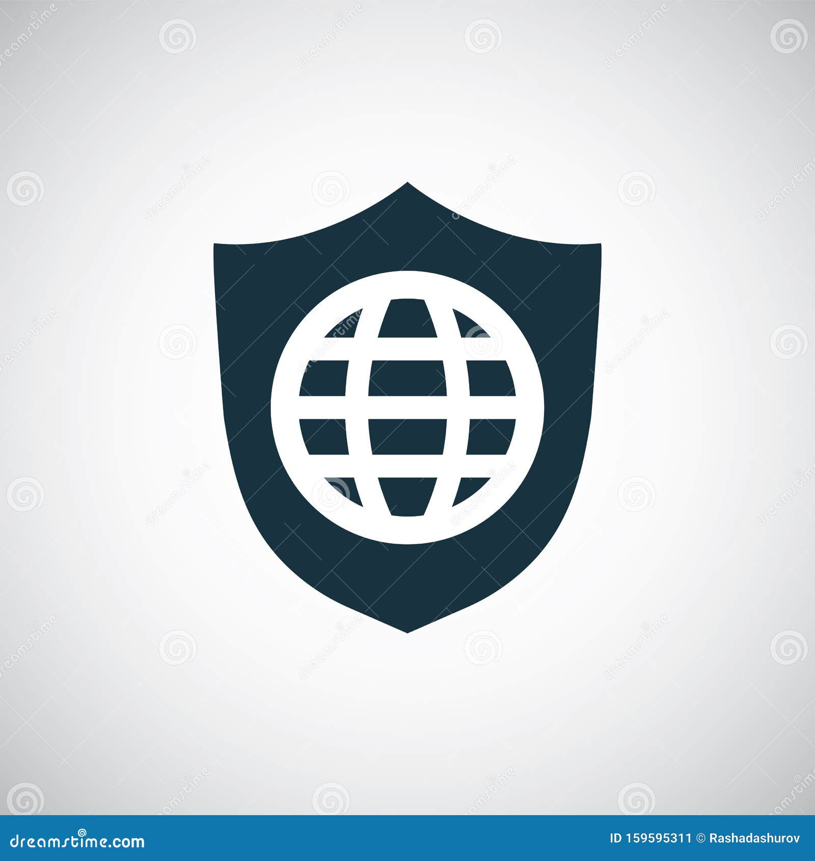 Globe And Shield, Cyber Security Concept. 3D Rendering, Global Network ...